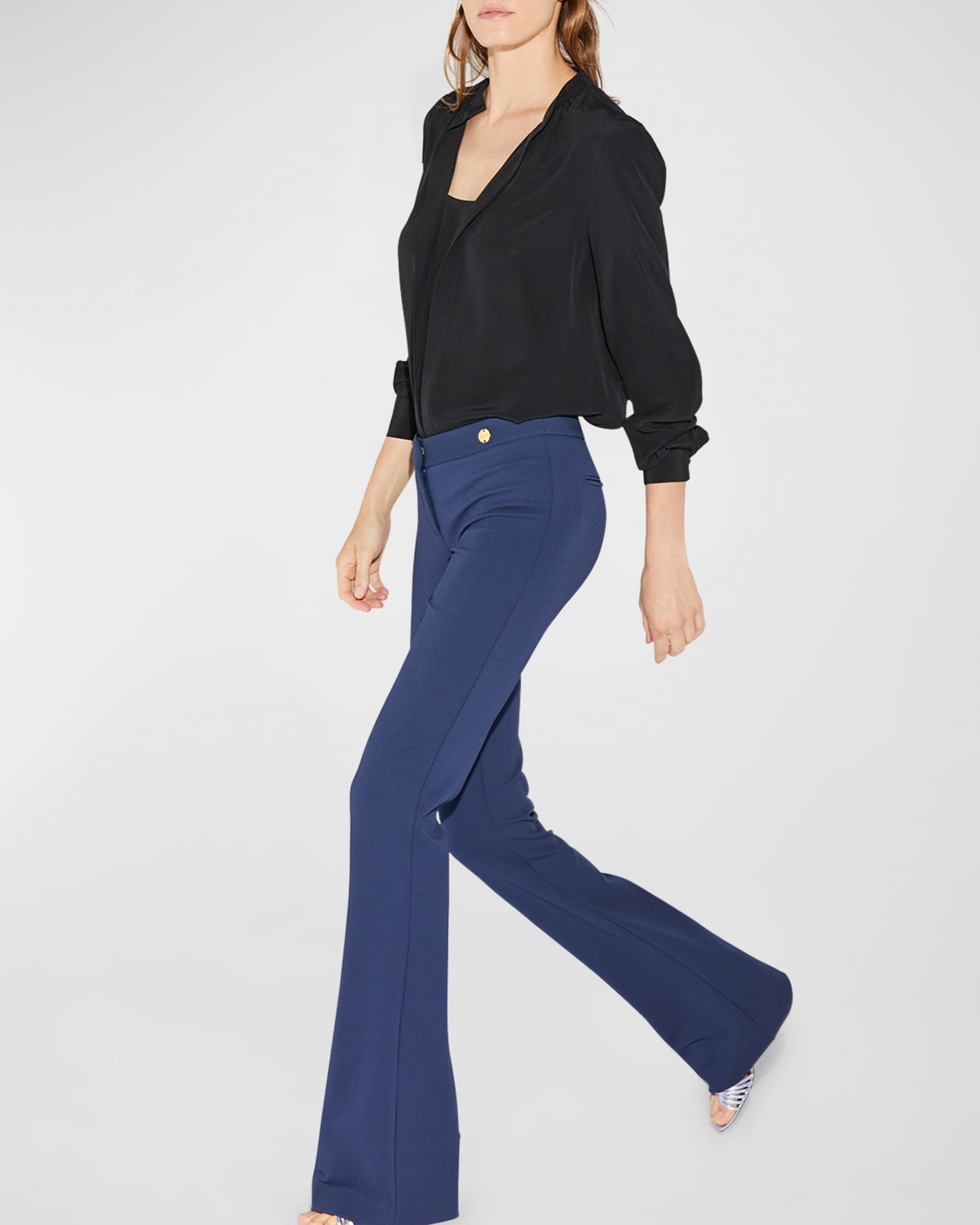 CALLAS Milano Jules Low-Rise Stretch Flare Pants | Neiman Marcus