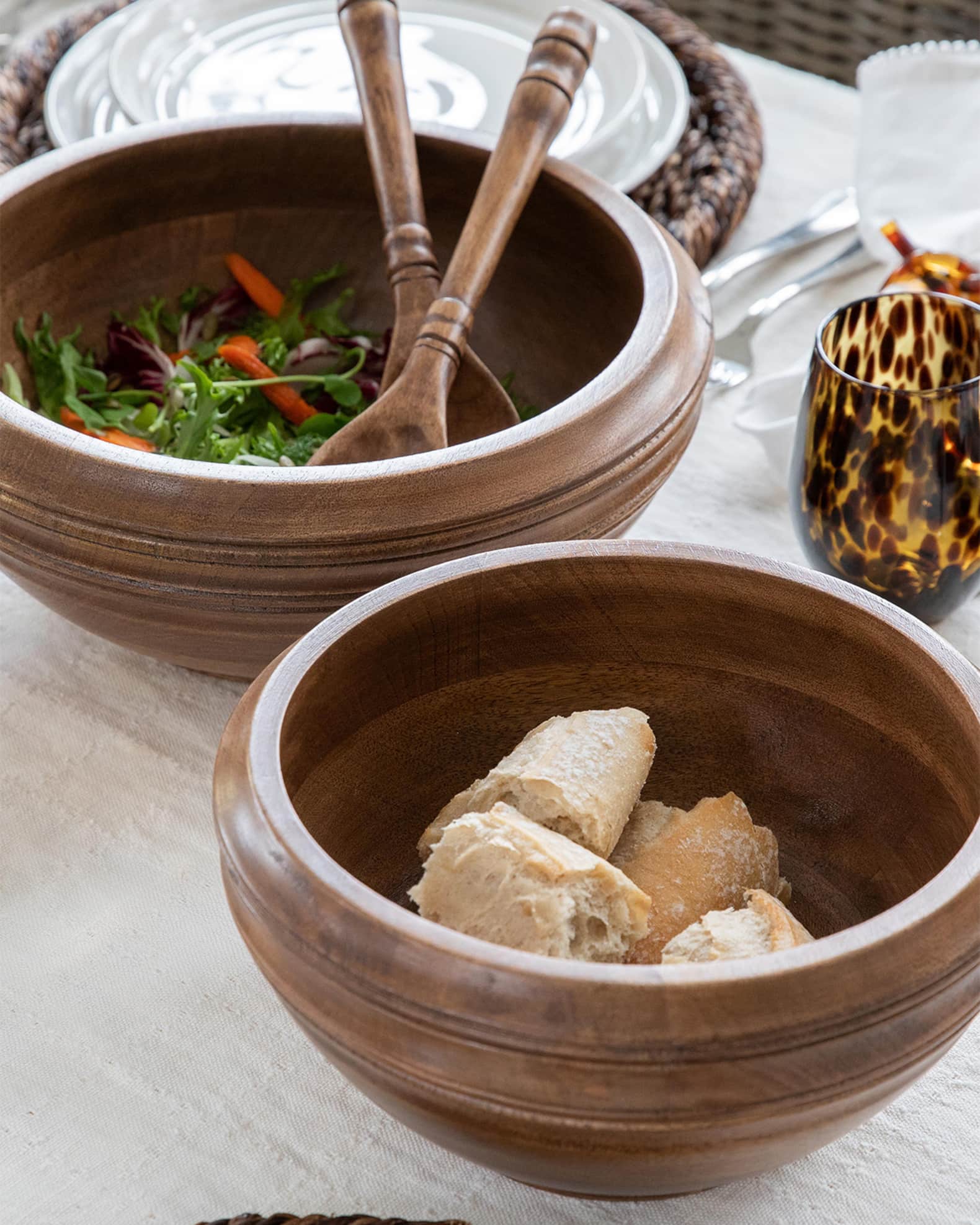 Juliska Bilbao 12" Wood Serving Bowl | Neiman Marcus