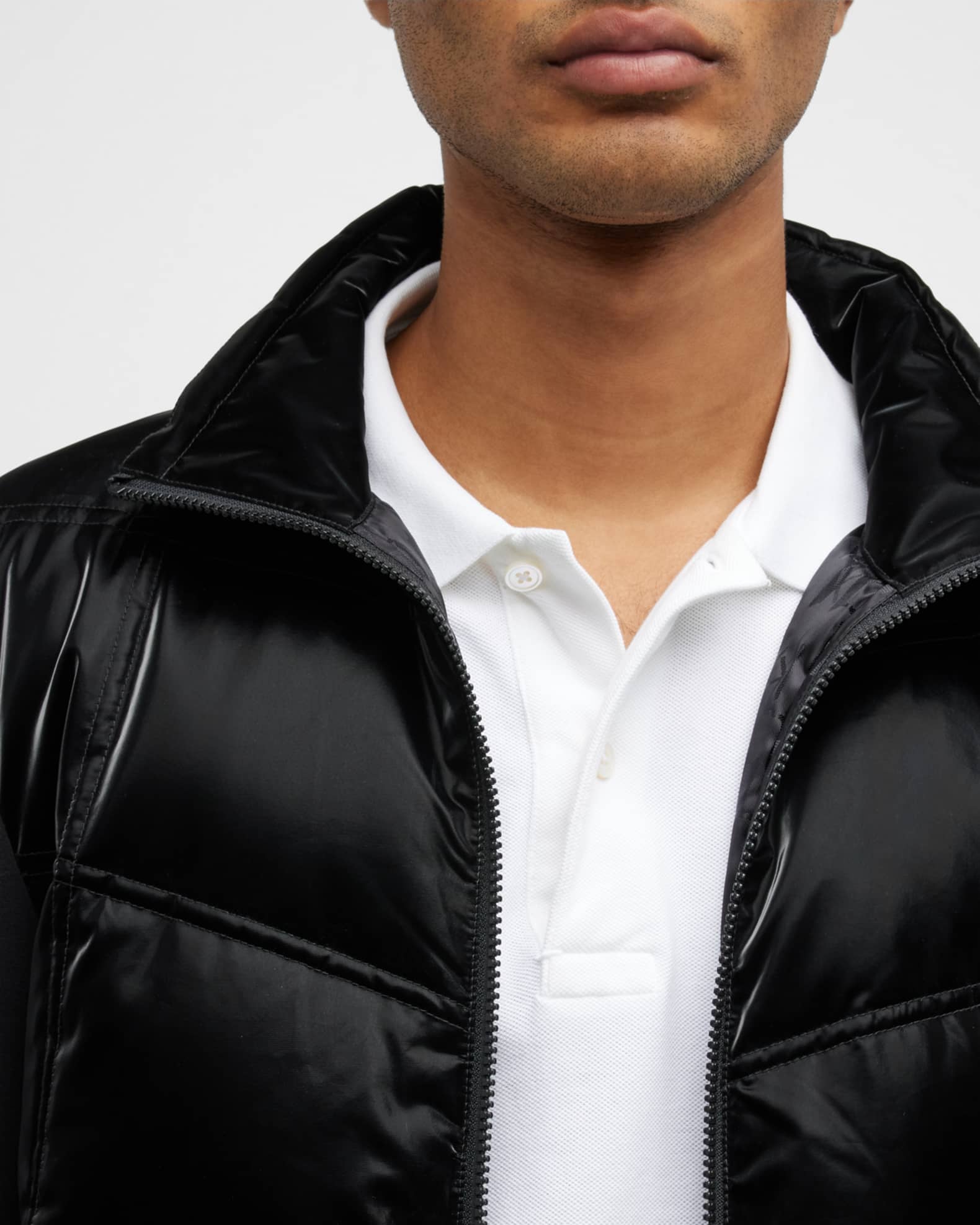 Karl Lagerfeld Paris Men's Mixed-Media Quilted Jacket | Neiman Marcus