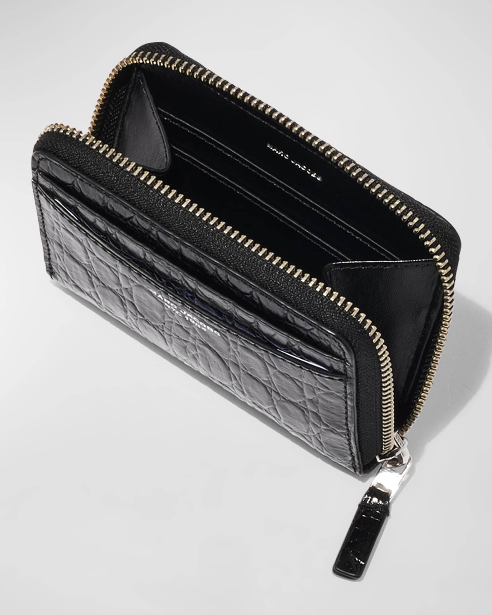 Marc Jacobs The Slim 84 Croc-Embossed Zip Around Wallet | Neiman Marcus