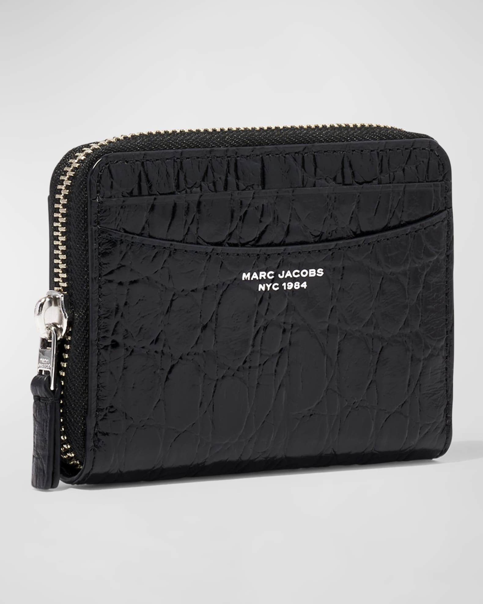 Marc Jacobs The Slim 84 Croc-Embossed Zip Around Wallet | Neiman Marcus