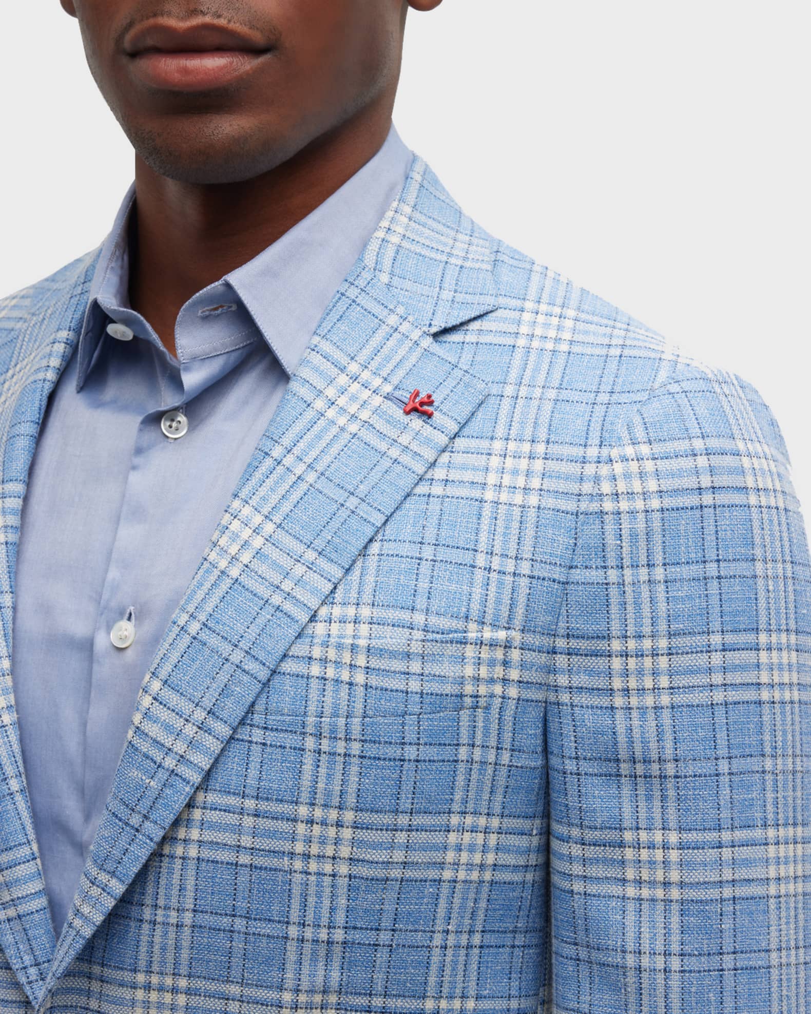Isaia Men's Plaid Wool-Blend Sport Coat | Neiman Marcus