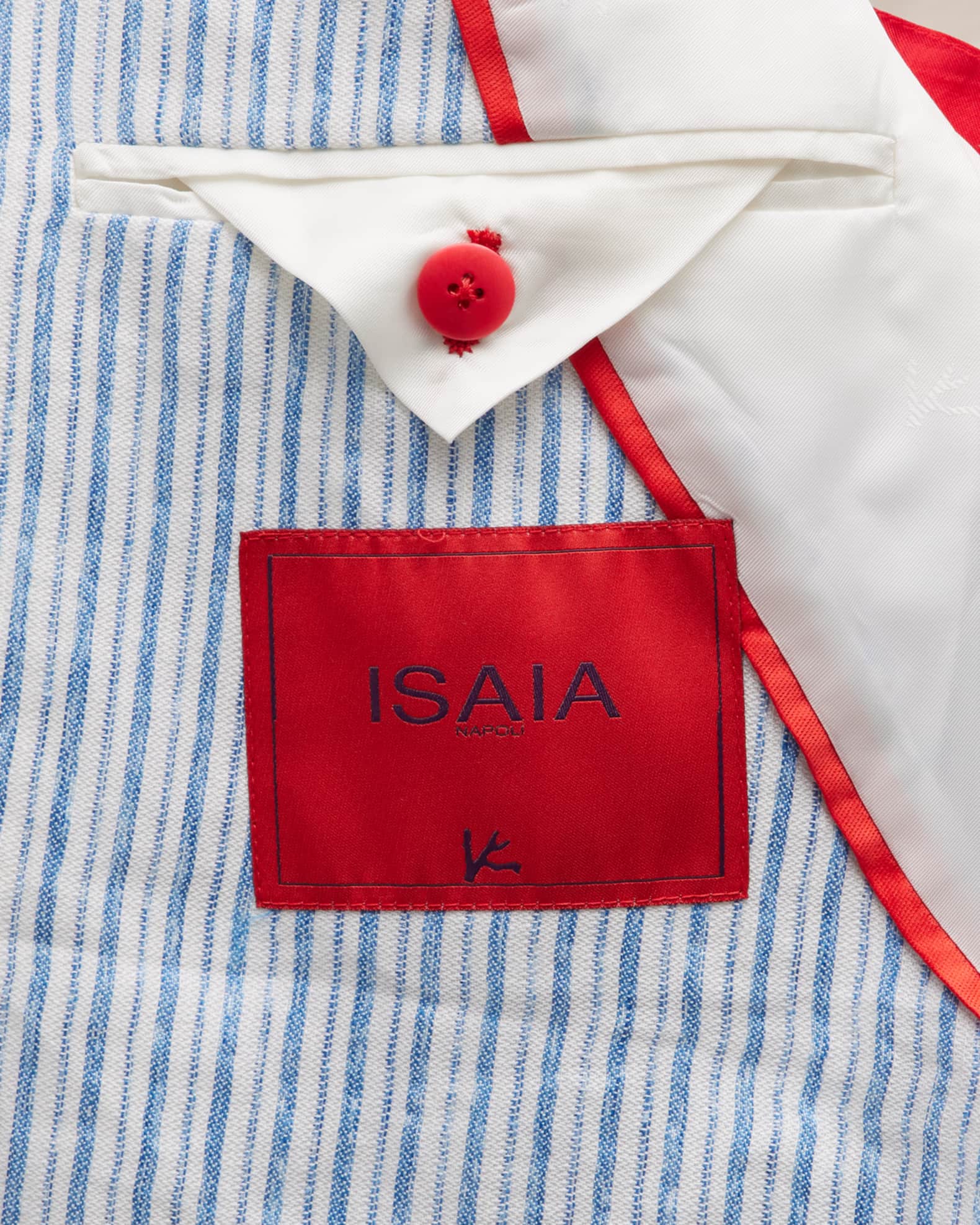 Isaia Men's Striped Linen-Blend Blazer | Neiman Marcus