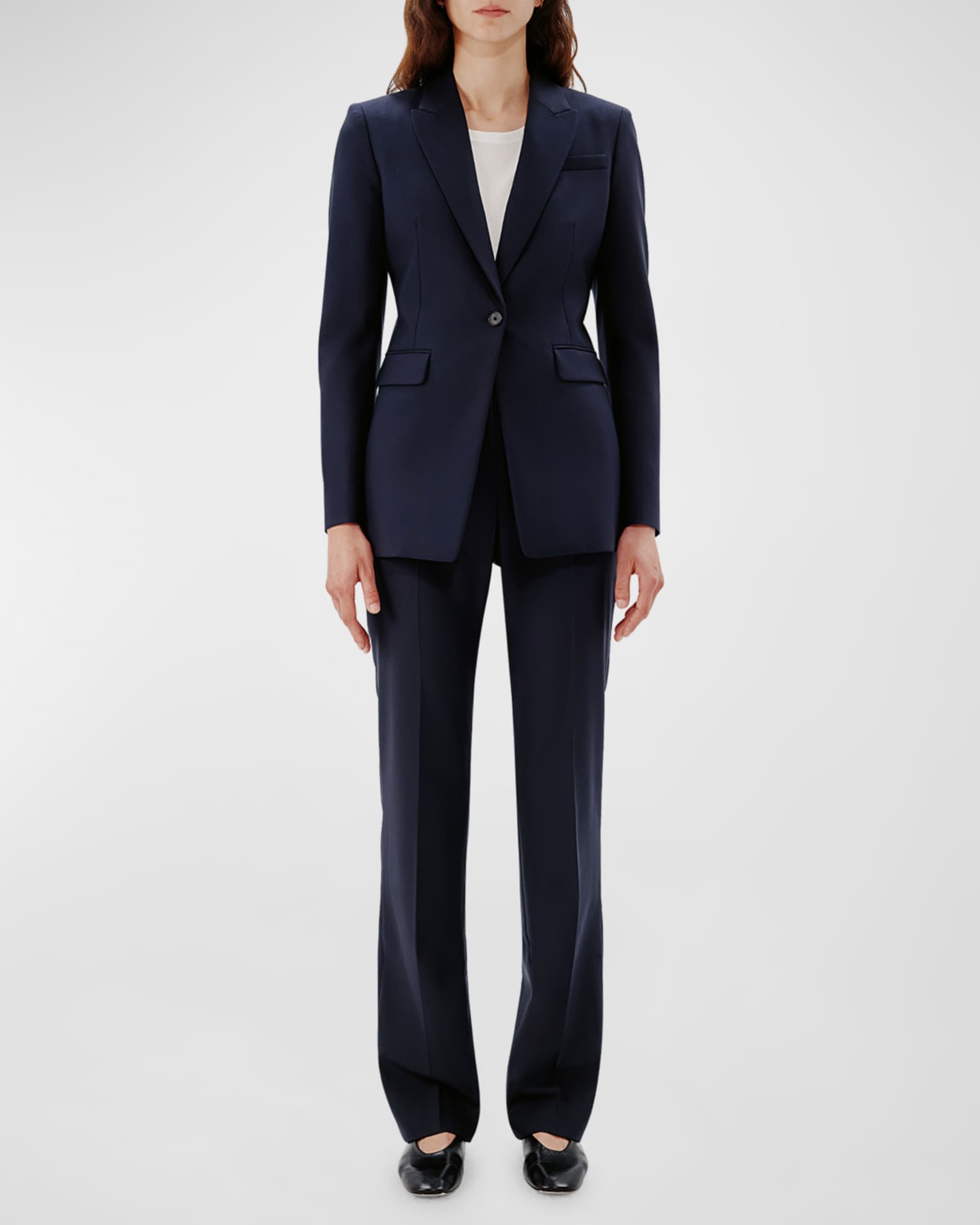 Another Tomorrow Single Button Blazer Jacket | Neiman Marcus