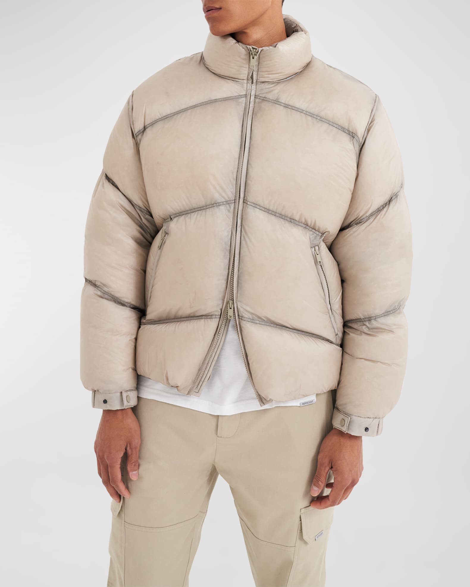 REPRESENT Men's Washed Nylon Puffer Jacket | Neiman Marcus