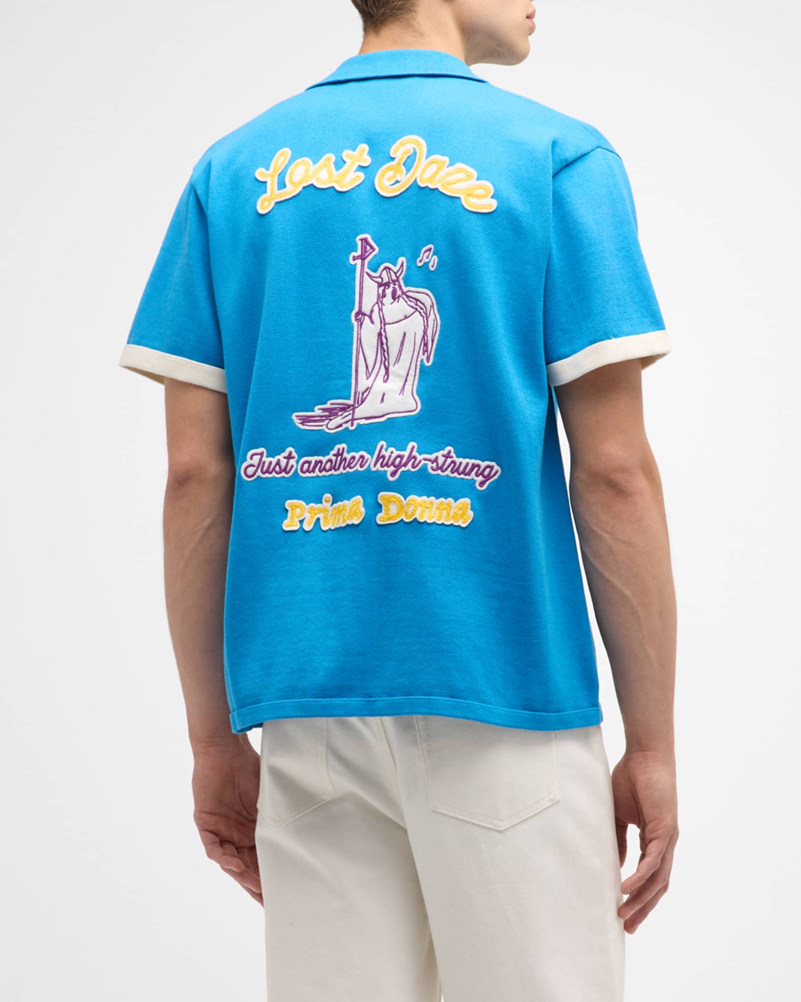 Lost Daze Men's Wizard Prima Donna Knit Bowling Shirt | Neiman Marcus