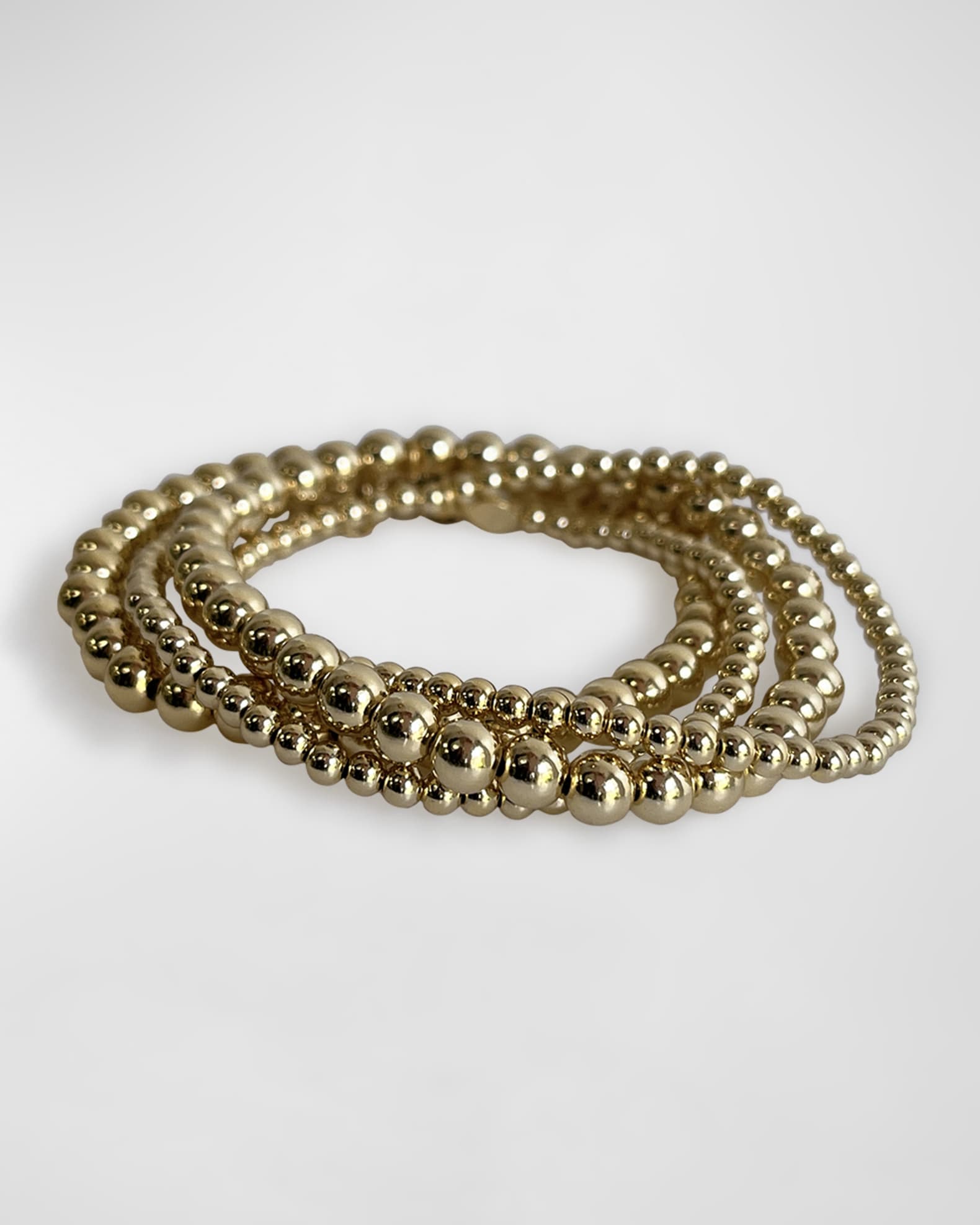 Zoe Lev Jewelry Gold-Fill Bead Bracelet Stack, Set of 4 | Neiman Marcus