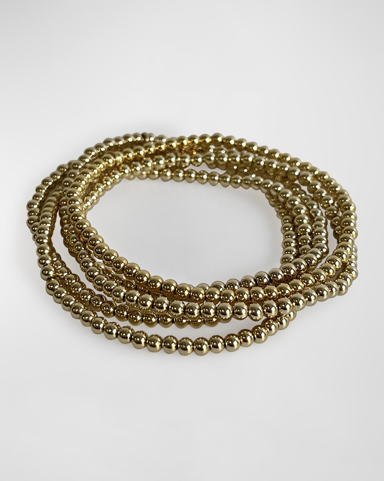 Zoe Lev Jewelry 3mm Gold-Fill Bead Bracelet Stack, Set of 5 | Neiman Marcus