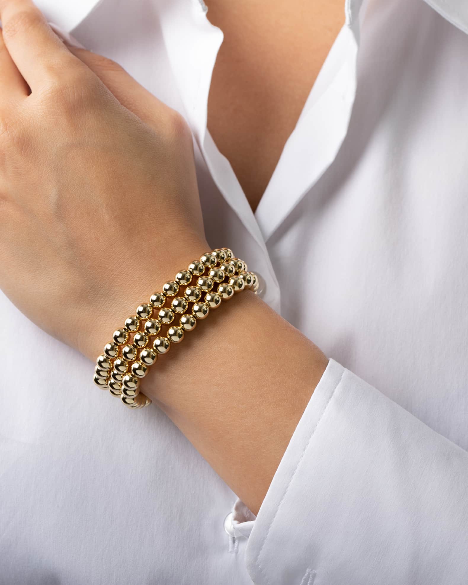 Zoe Lev Jewelry Gold-Fill 6mm Bead Bracelet | Neiman Marcus