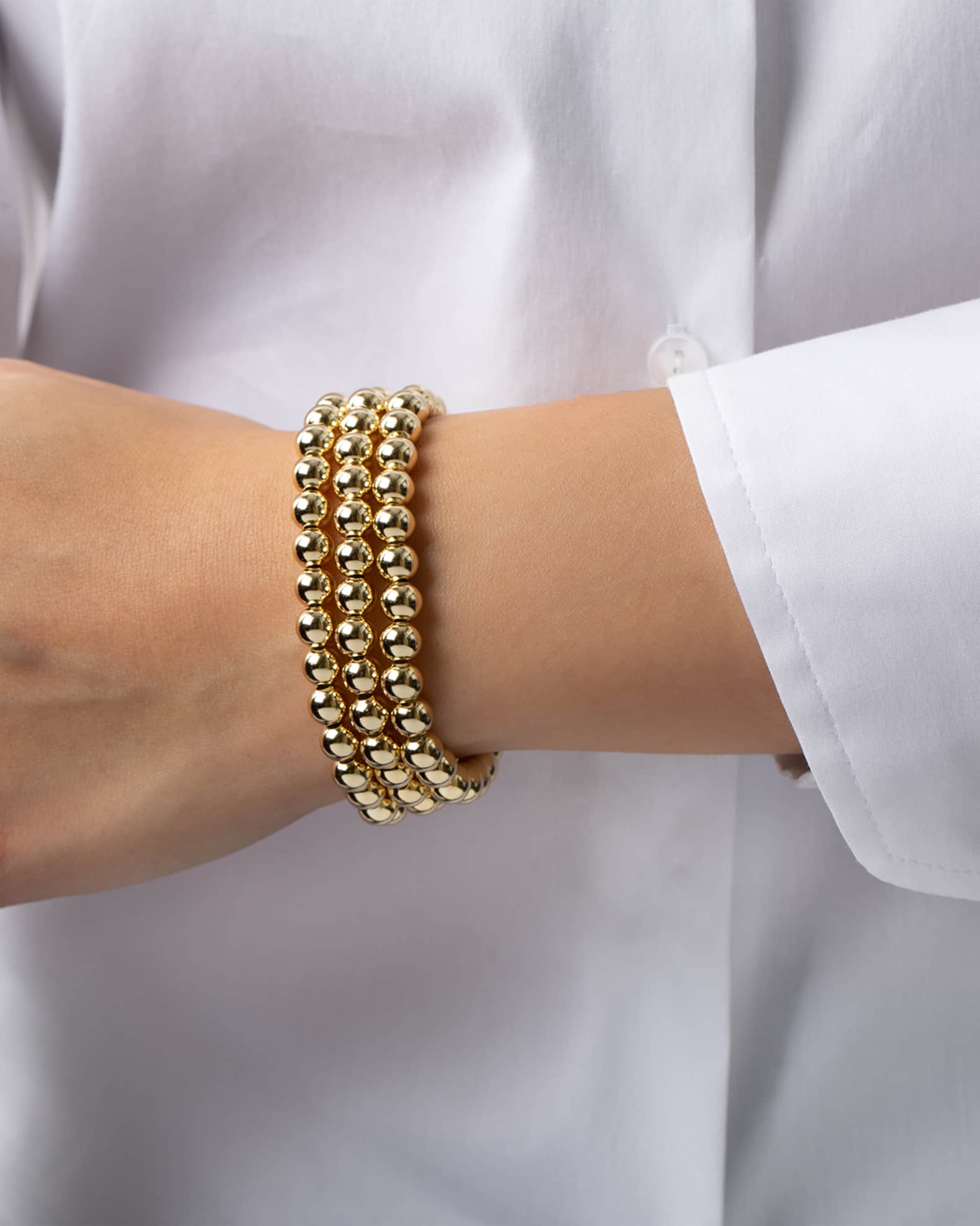 Zoe Lev Jewelry Gold-Fill 6mm Bead Bracelet | Neiman Marcus