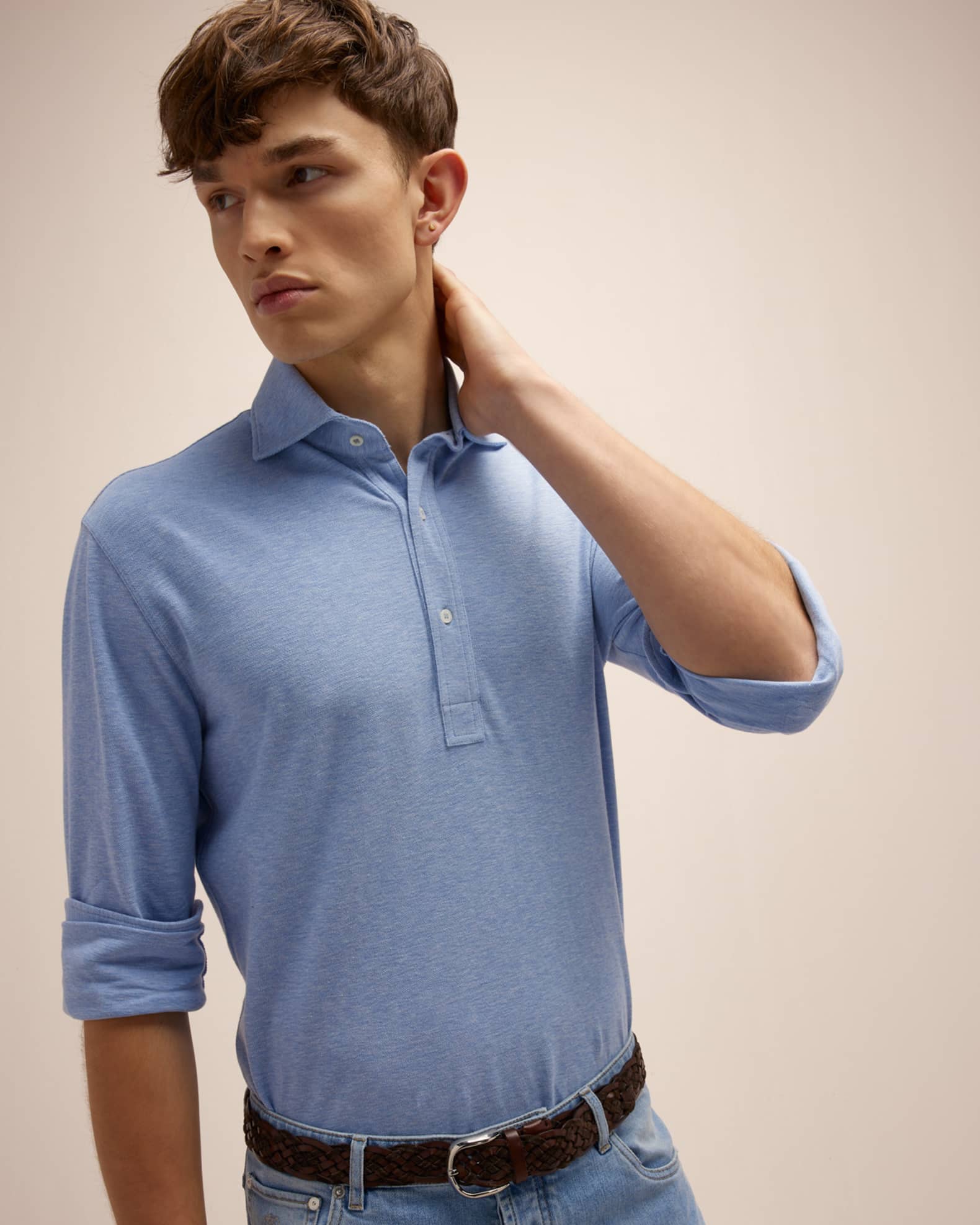 Brunello Cucinelli Men's Slim Fit Pique Polo Shirt | Neiman Marcus