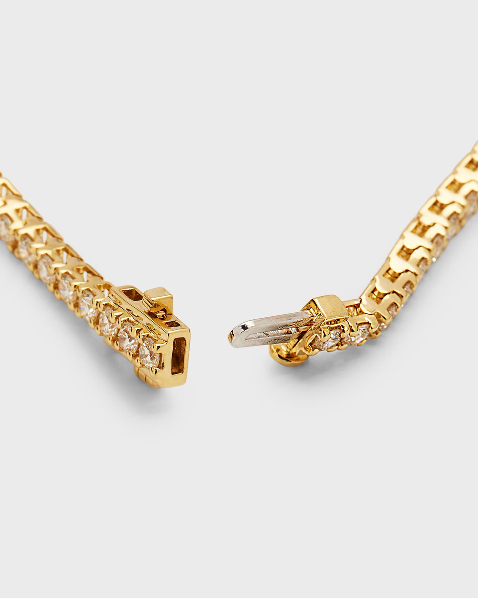 Neiman Marcus Diamonds 18K Yellow Gold Round Diamond Bracelet, 7"L, 3 ...