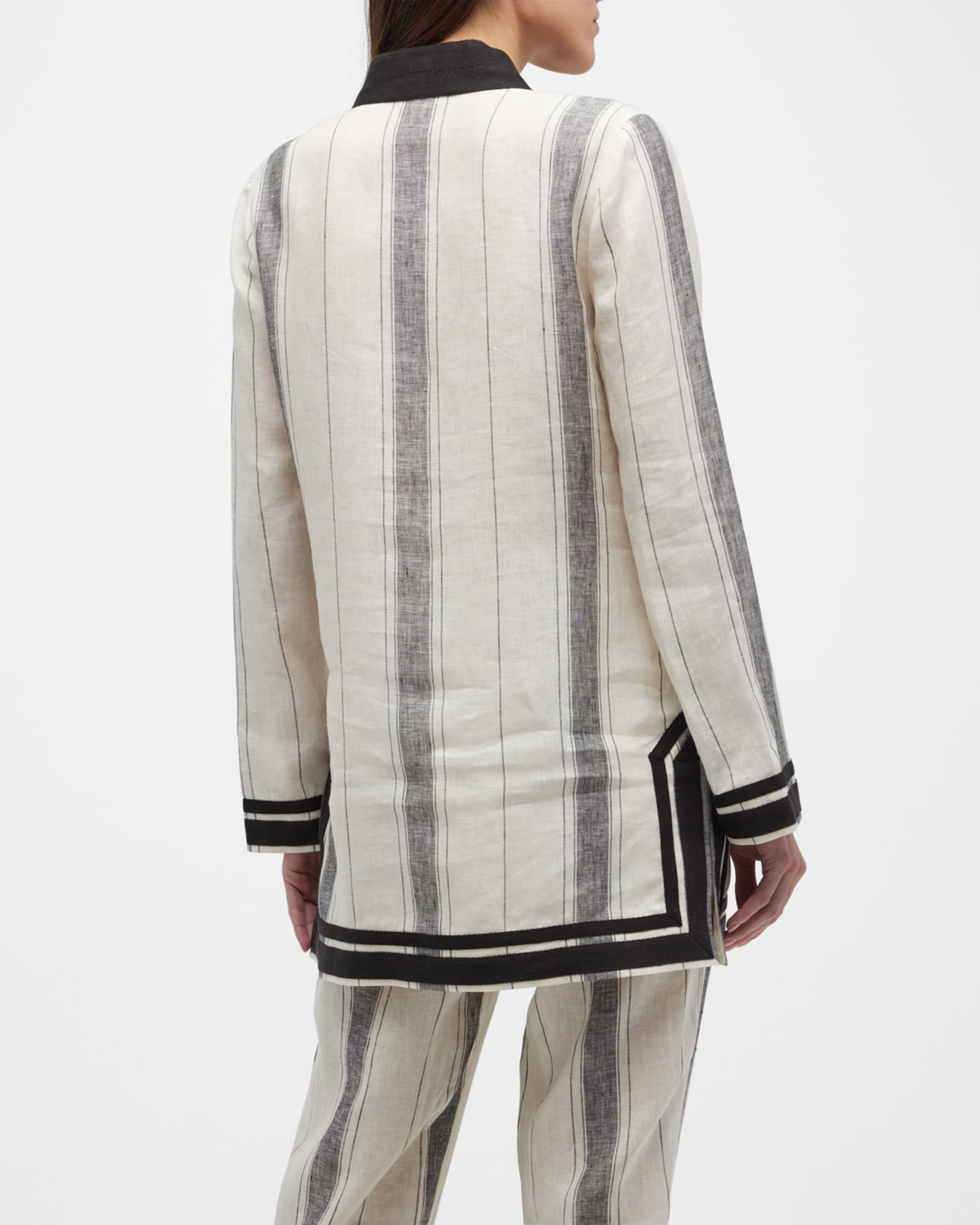 Tory Burch Striped Linen Tory Tunic | Neiman Marcus