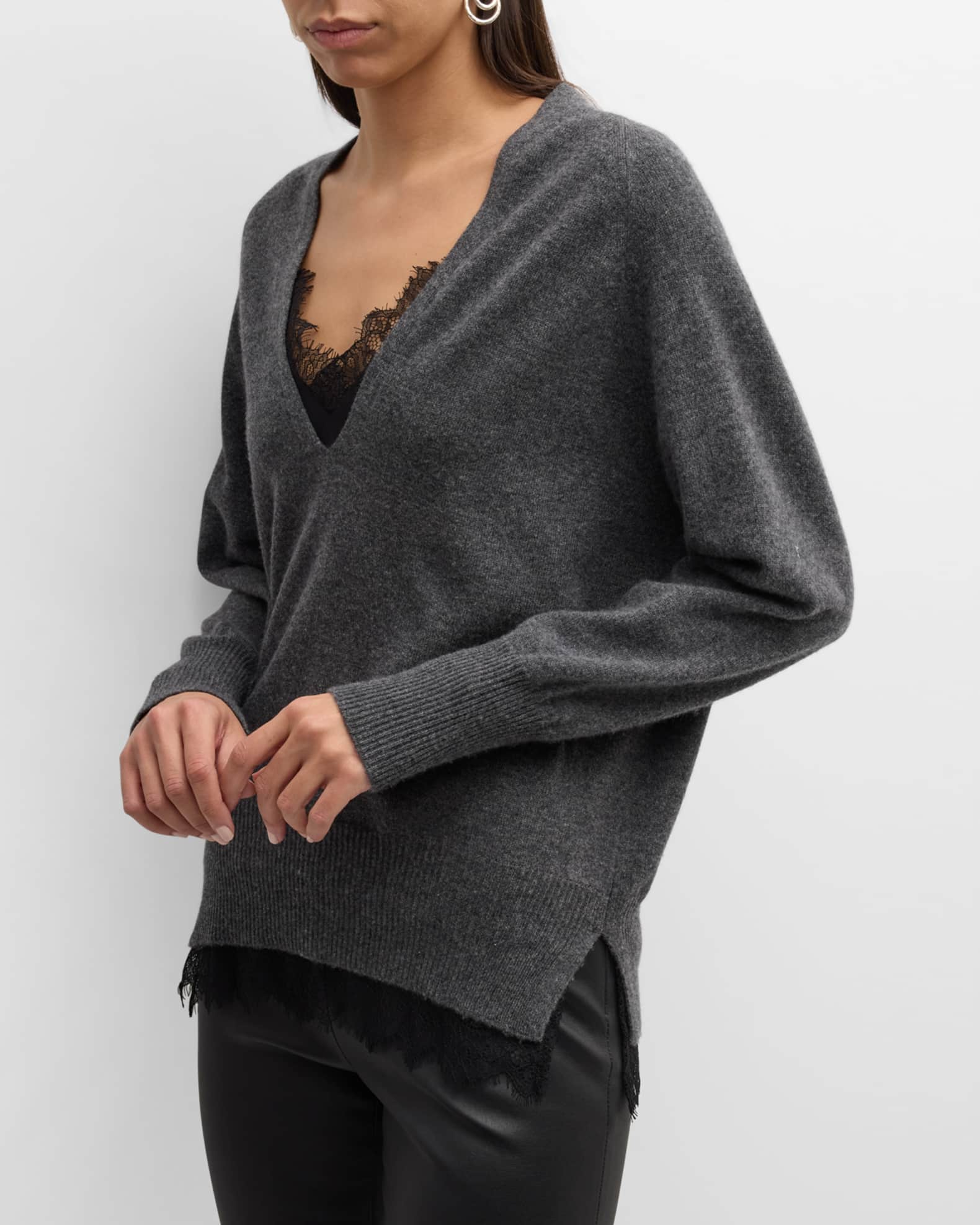 Brochu Walker Lace-Trim Layered Pullover | Neiman Marcus