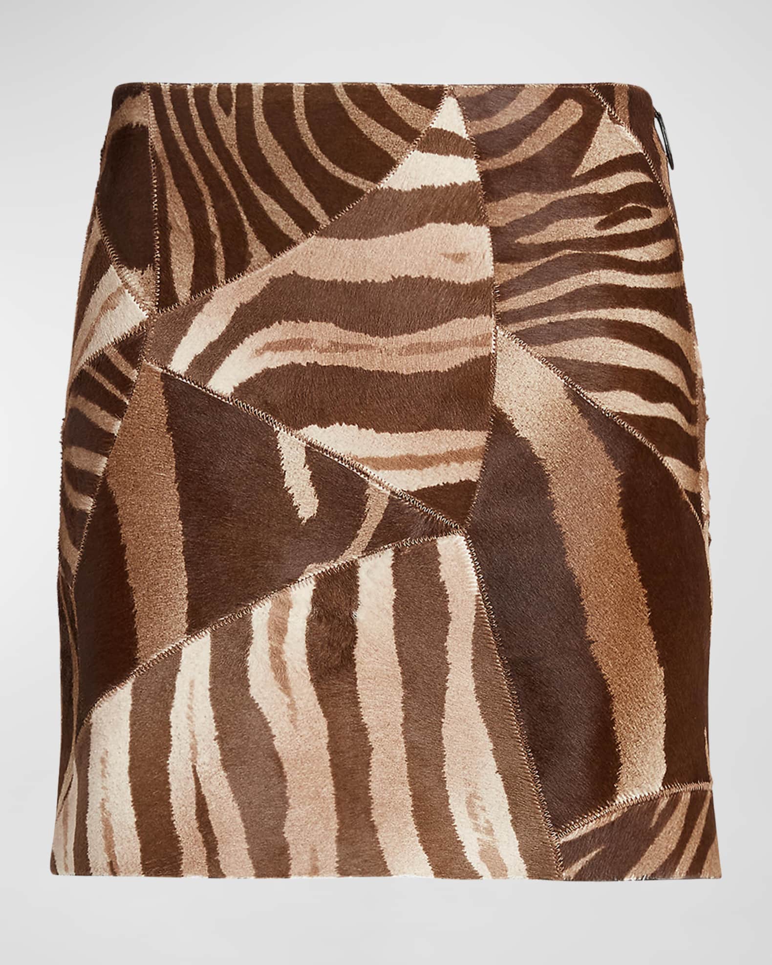 Ralph Lauren Collection Carreen Patchwork Calf Hair Mini Skirt | Neiman ...