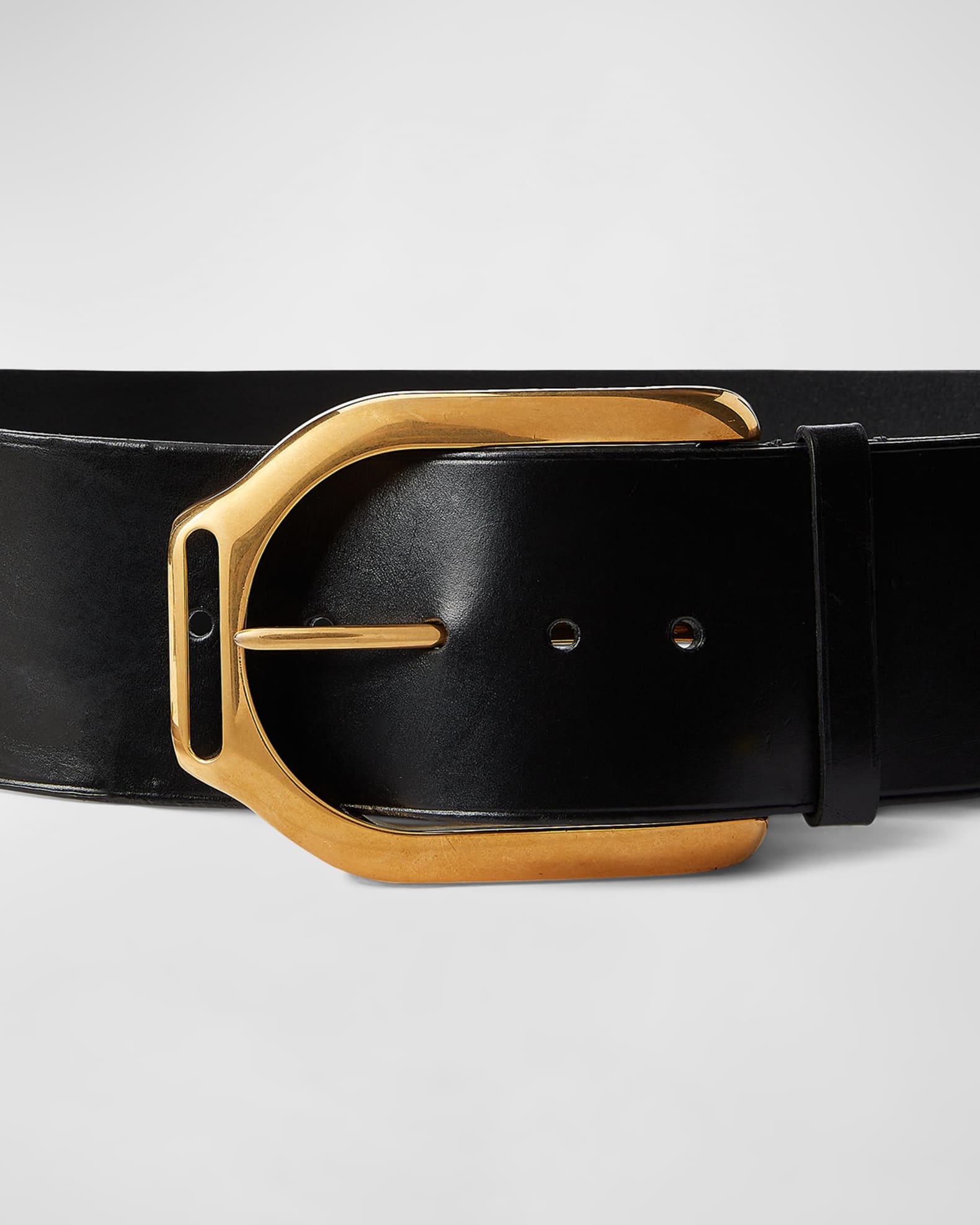 Ralph Lauren Collection Wide Leather Belt, 76mm | Neiman Marcus