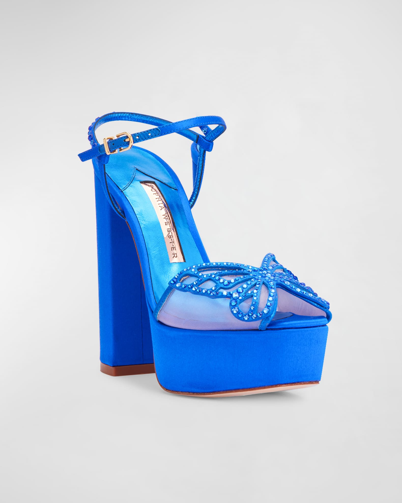 Sophia Webster Farfalla Crystal Butterfly Platform Sandals | Neiman Marcus