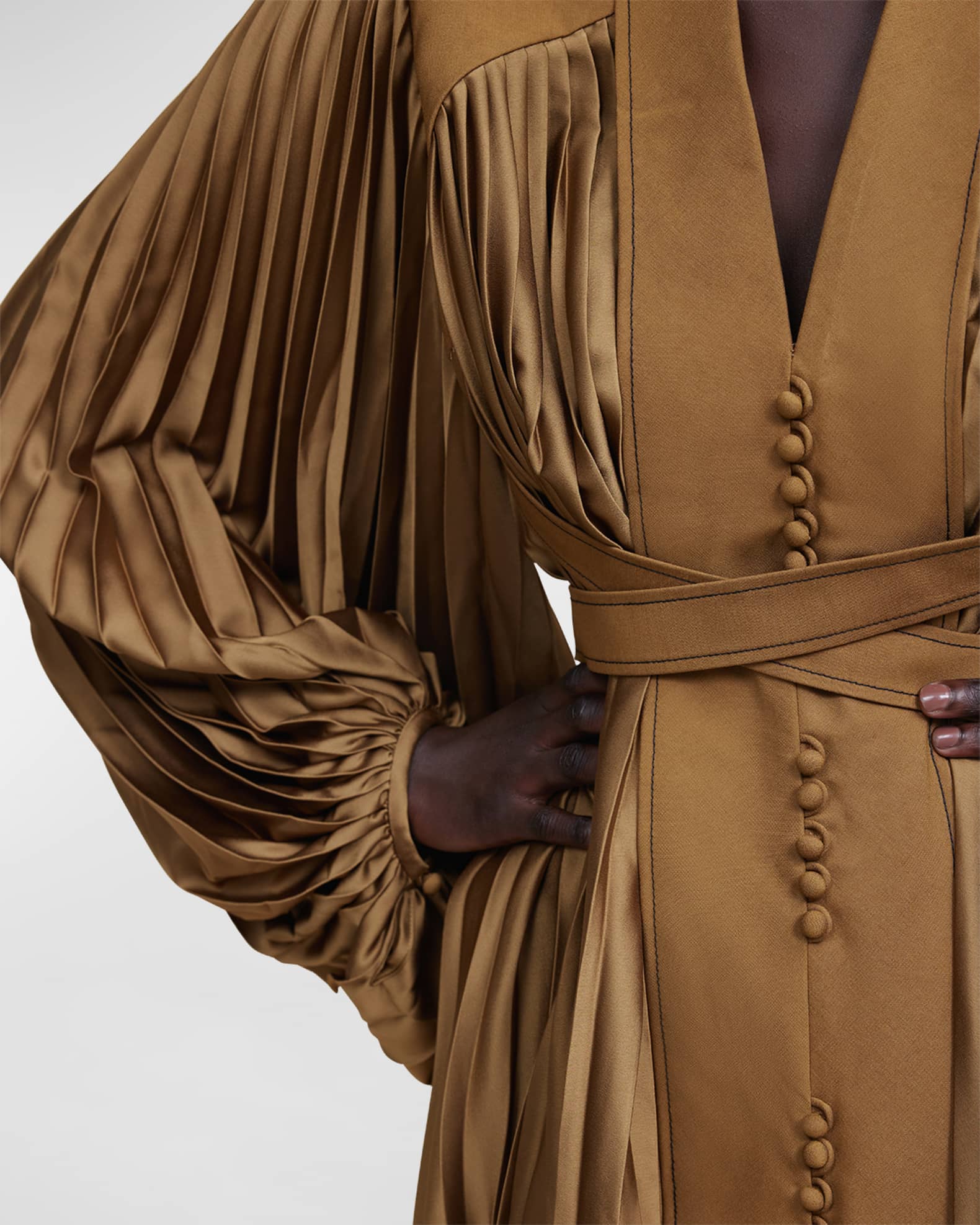 Acler George V-Neck Mini Dress | Neiman Marcus