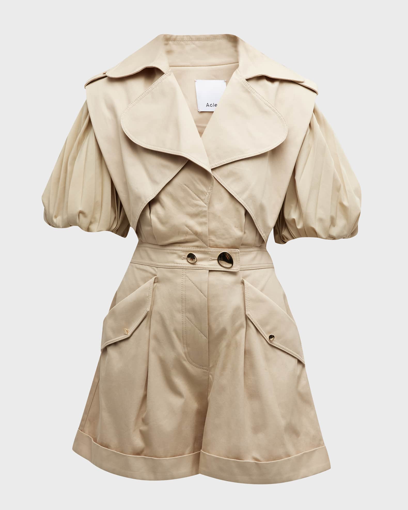 Acler Idaho Puff-Sleeve Pantsuit | Neiman Marcus