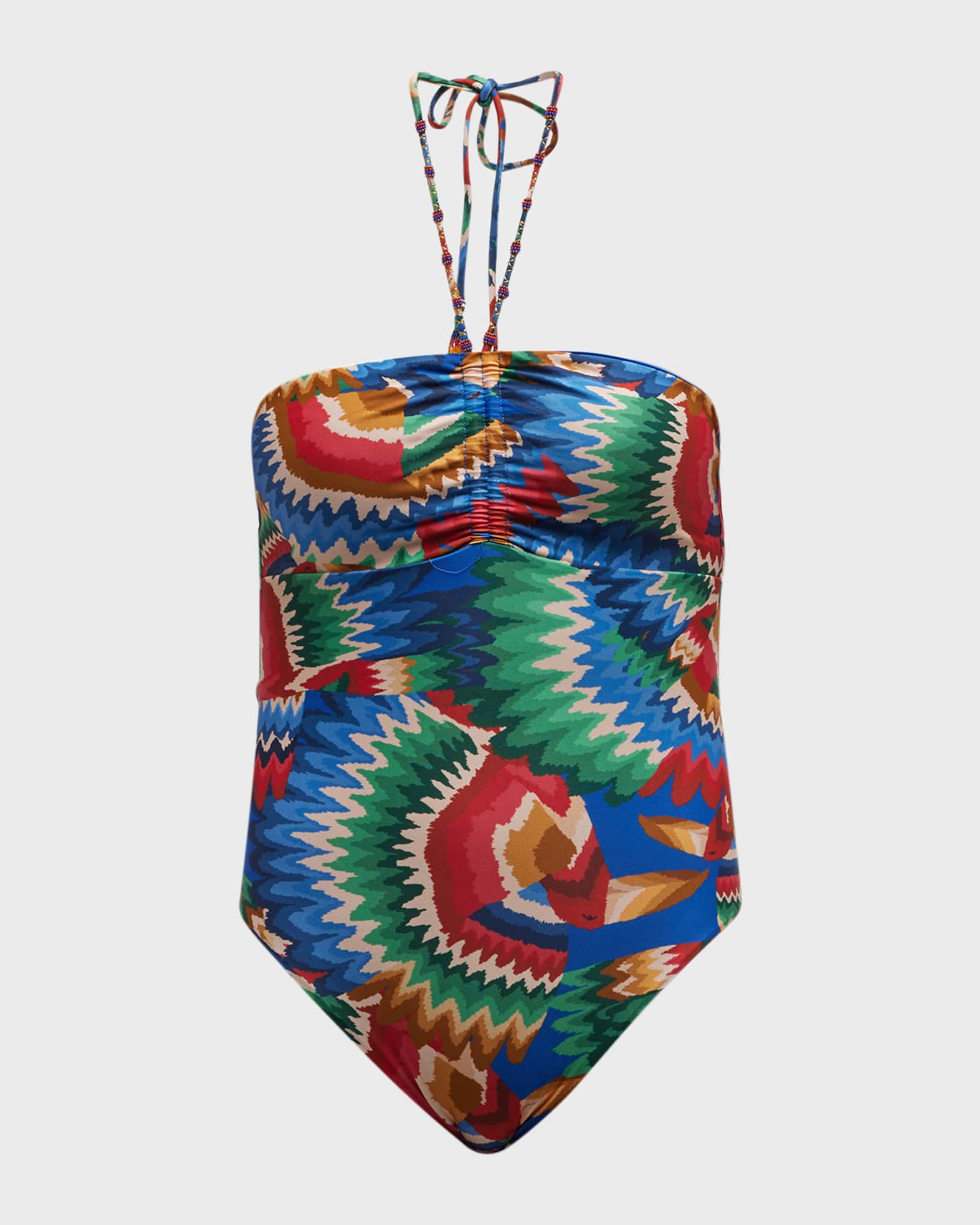Farm Rio Chevron Toucans One-Piece Swimsuit | Neiman Marcus