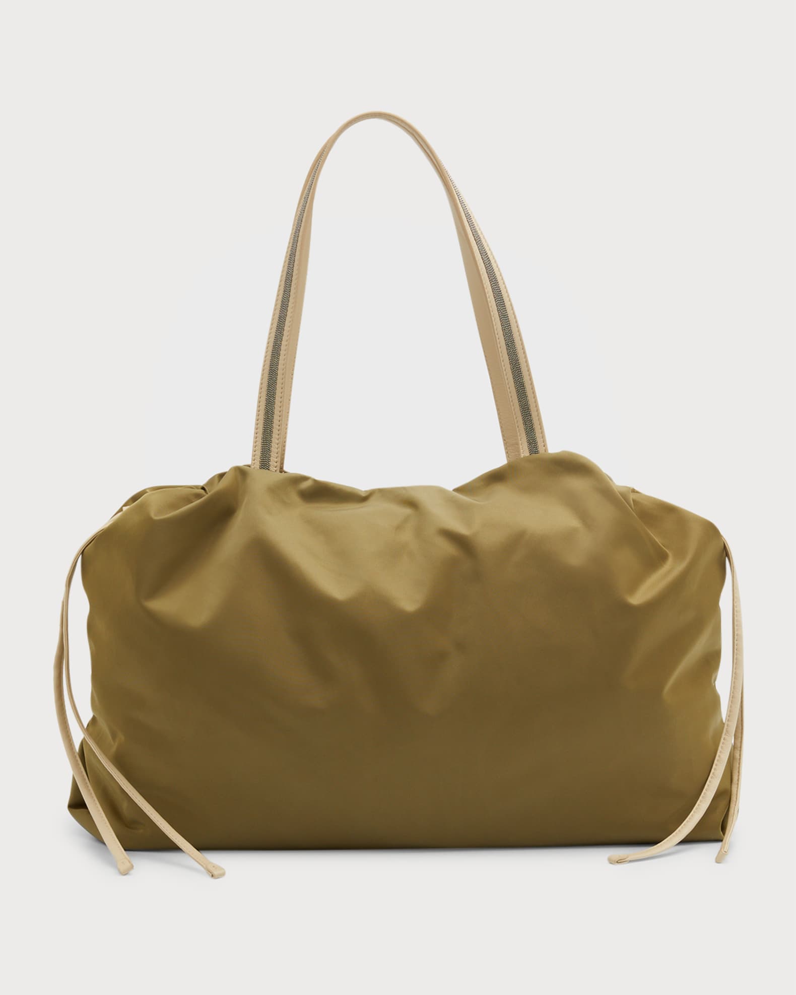 Brunello Cucinelli Large Monili Drawstring Nylon Tote Bag | Neiman Marcus