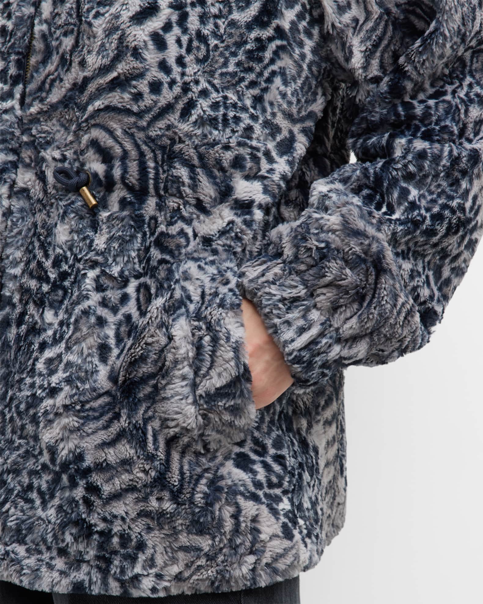 Johnny Was Smoke Leopard-Print Faux Fur Zip Jacket | Neiman Marcus