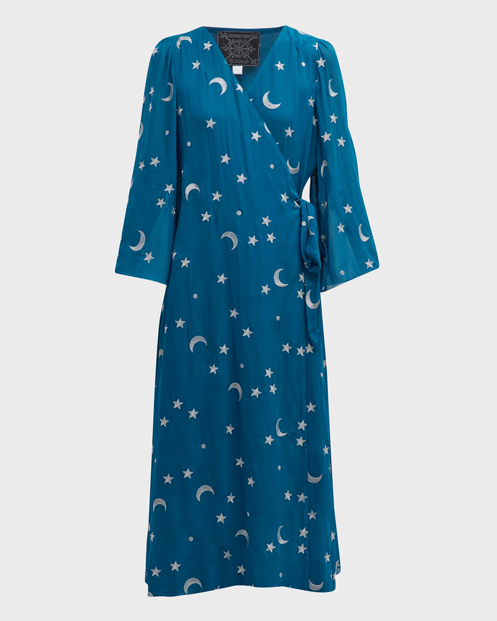 Johnny Was Starry Night Midi Wrap Dress | Neiman Marcus
