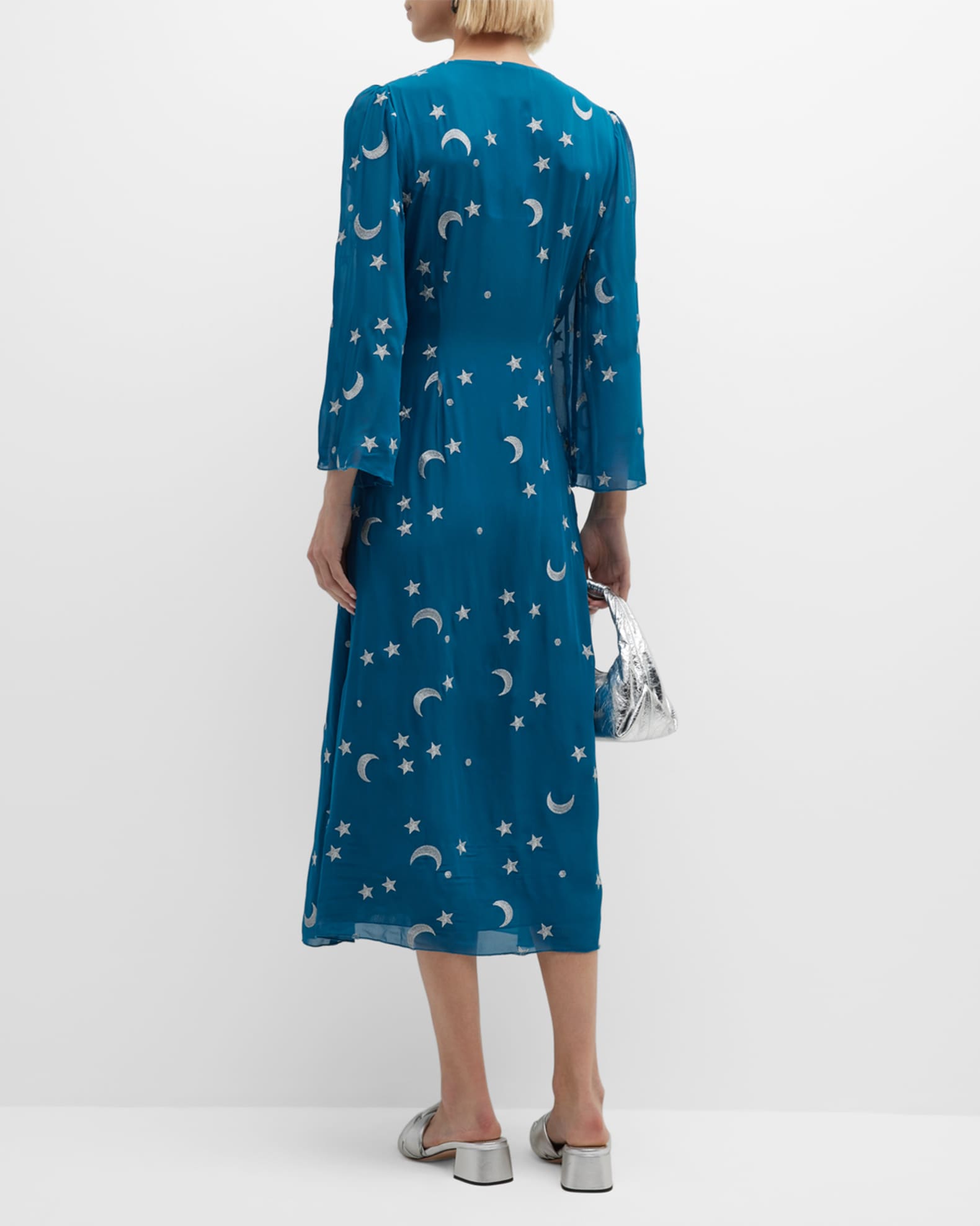 Johnny Was Starry Night Midi Wrap Dress | Neiman Marcus