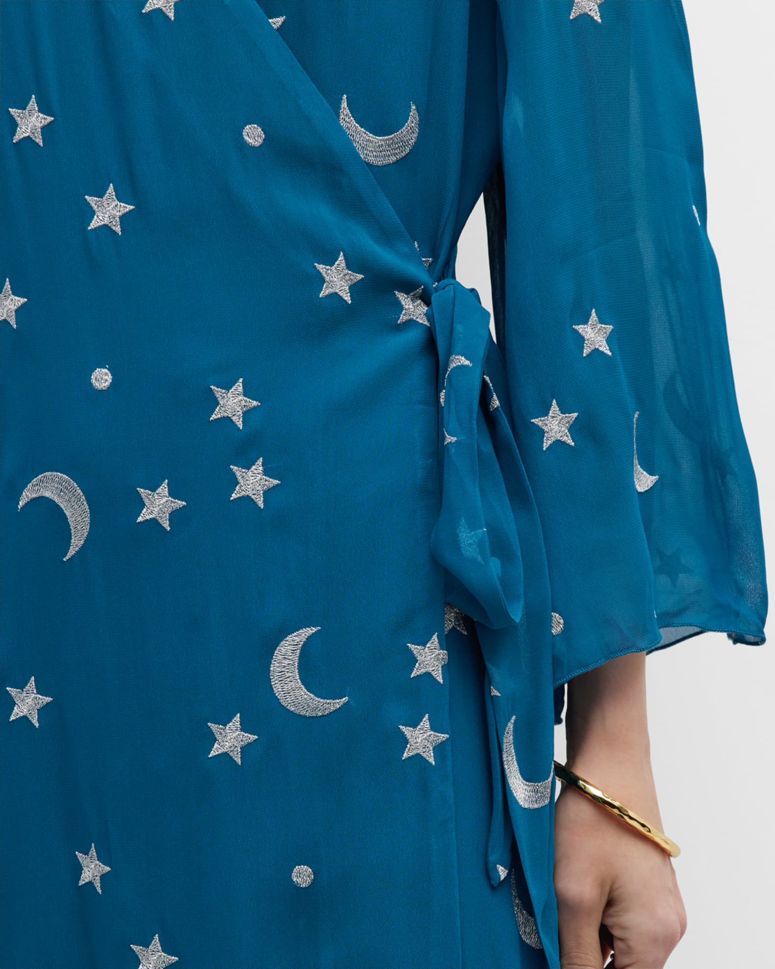 Johnny Was Starry Night Midi Wrap Dress | Neiman Marcus
