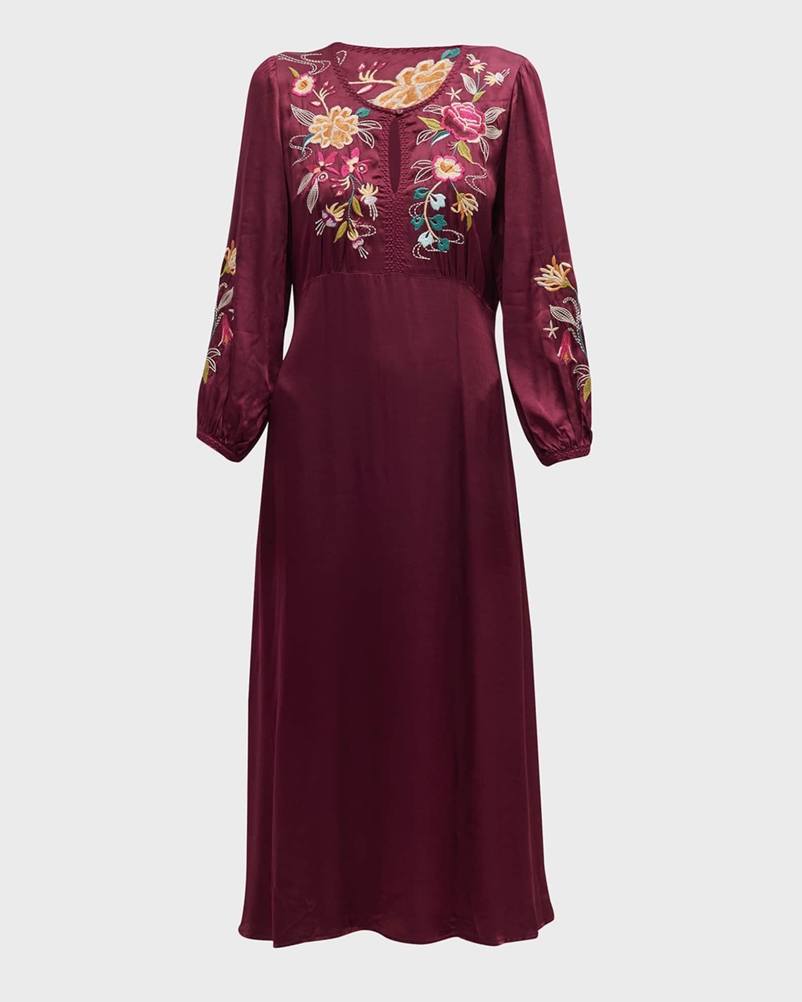 Johnny Was Lani Effortless Embroidered Maxi Dress | Neiman Marcus