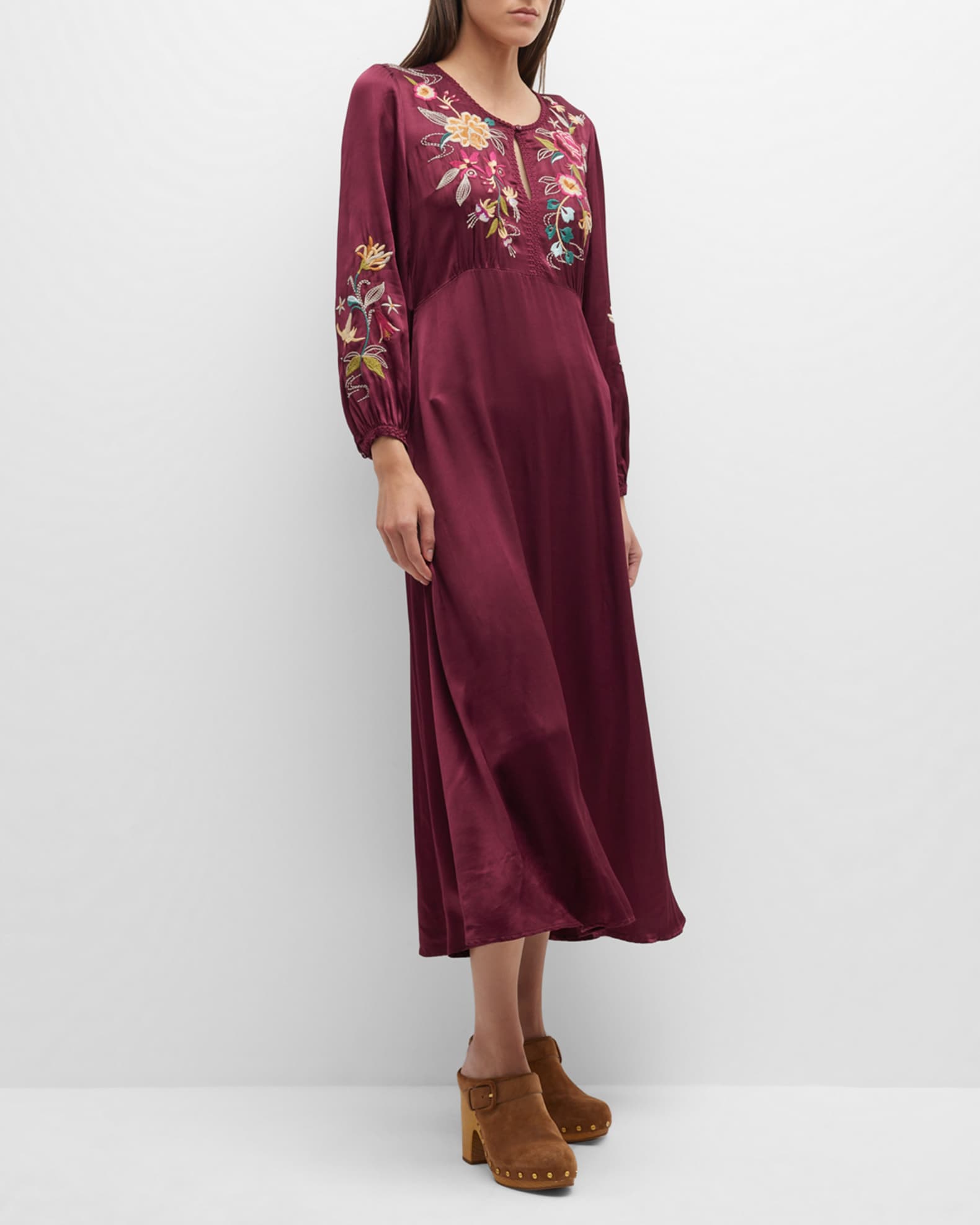 Johnny Was Lani Effortless Embroidered Maxi Dress | Neiman Marcus