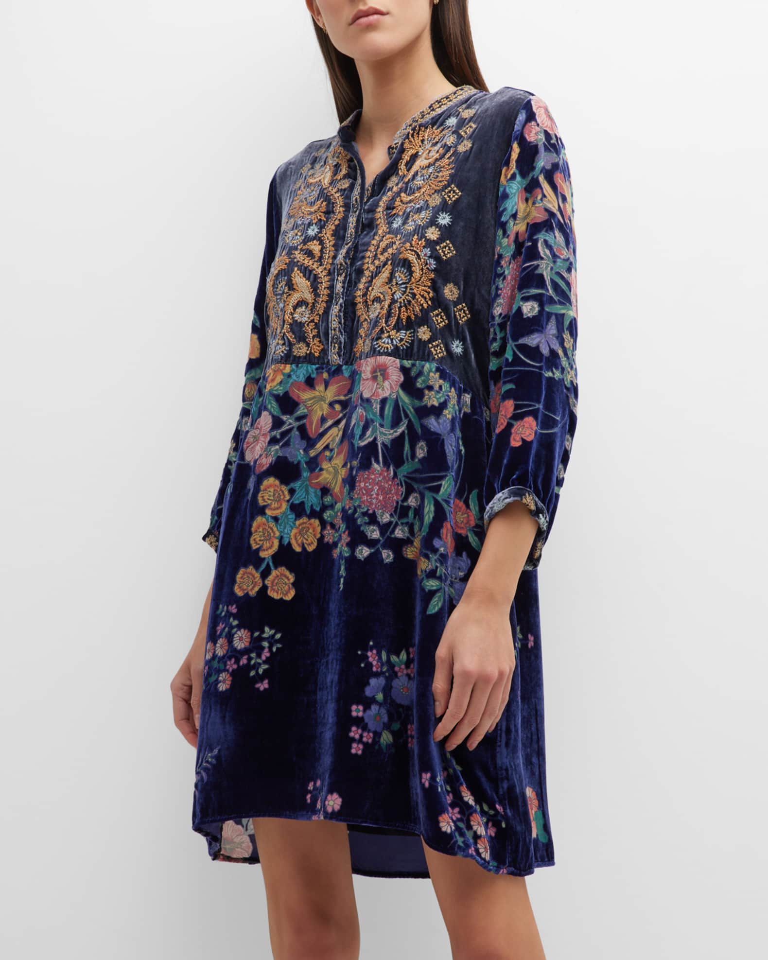 Johnny Was Gweneth Bouquet Burnout Mini Dress Neiman Marcus