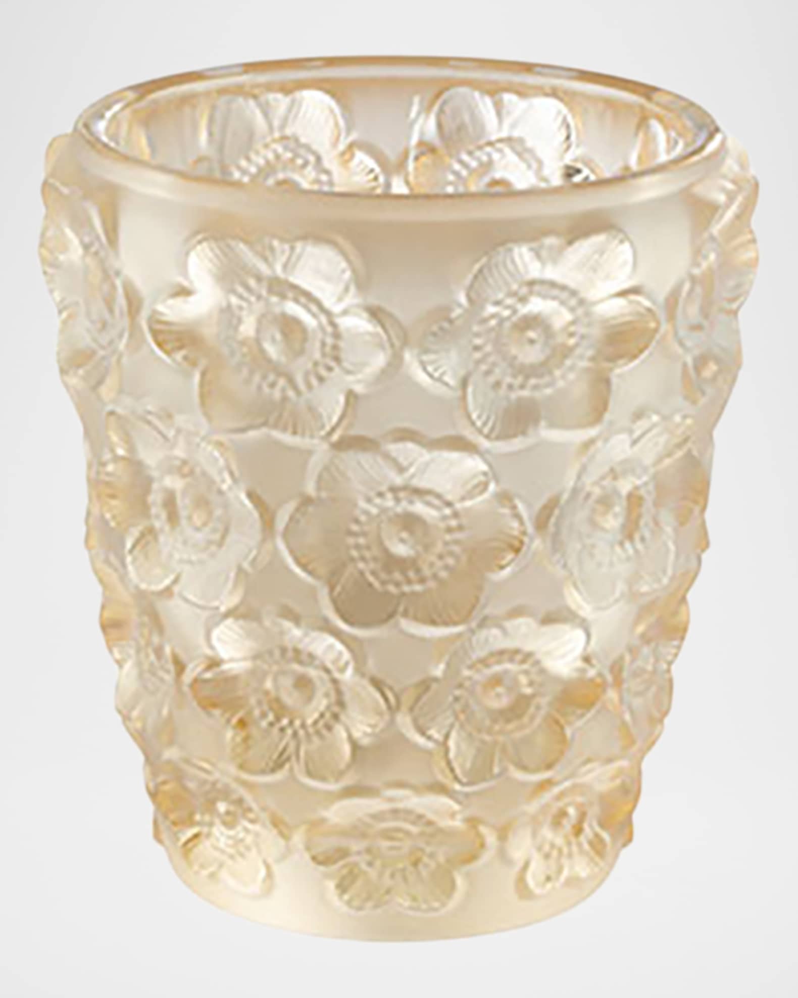 Lalique Anemones Gold Luster Crystal Votive | Neiman Marcus