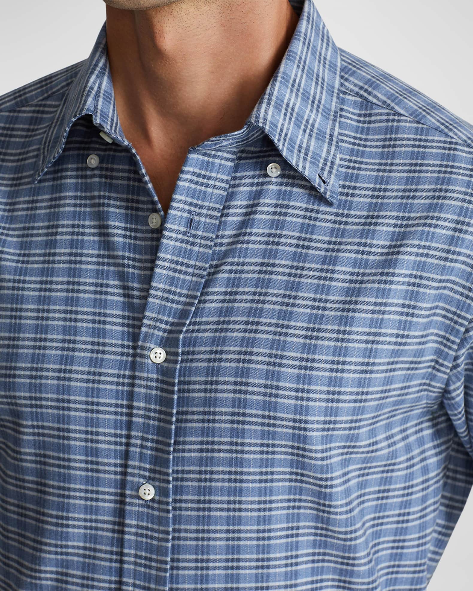 Ralph Lauren Purple Label Men's Cameron Plaid Sport Shirt | Neiman Marcus