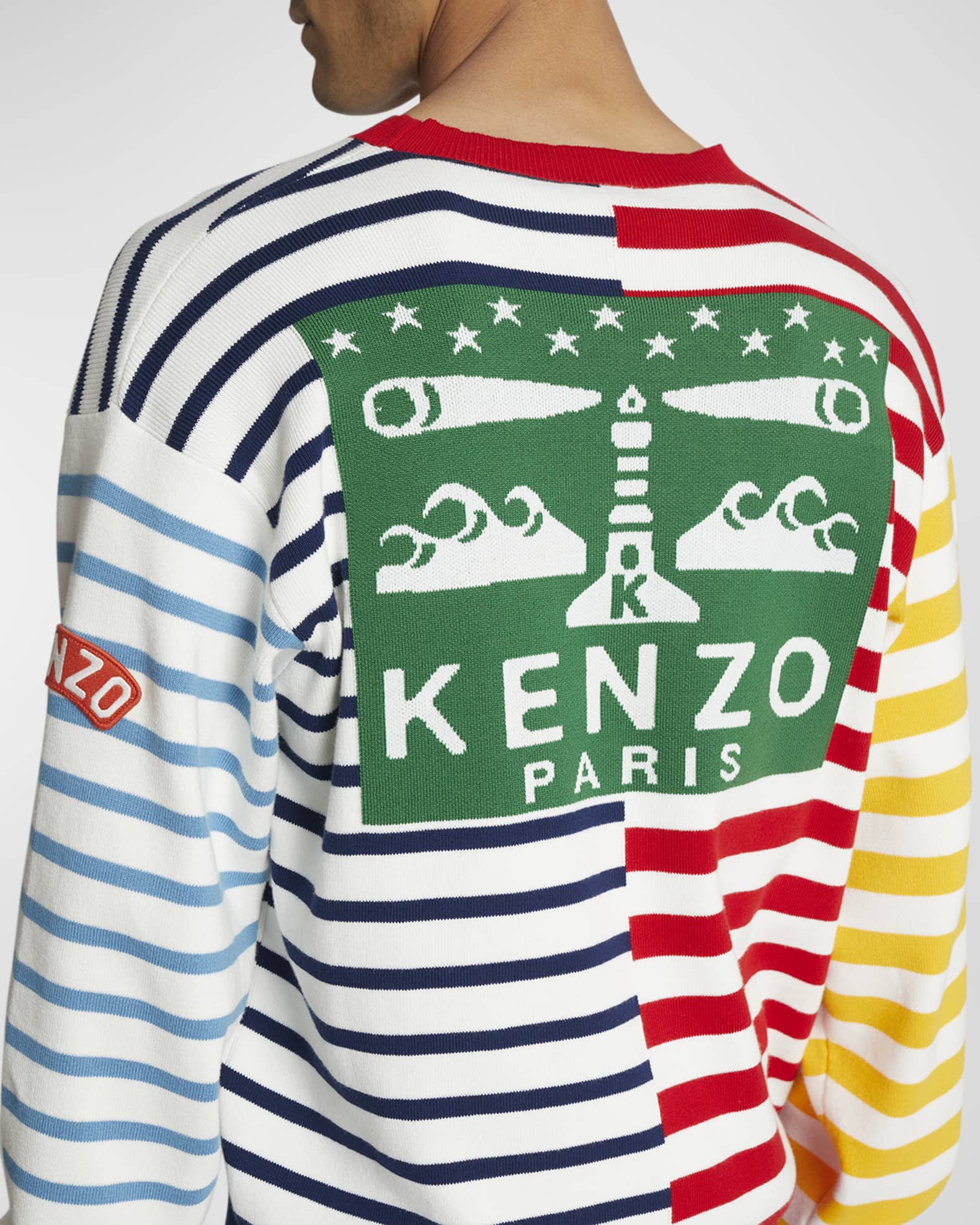Kenzo Men's Graphic Nautical Striped Sweater | Neiman Marcus