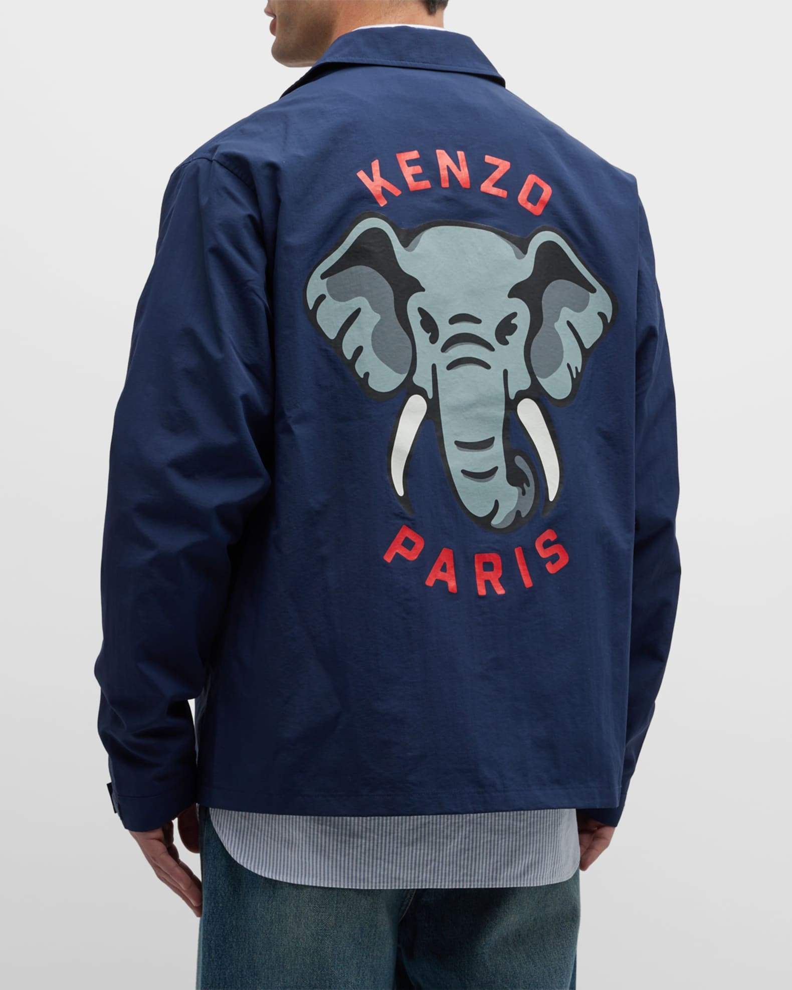 Kenzo Men's Elephant Nylon Coach Jacket | Neiman Marcus