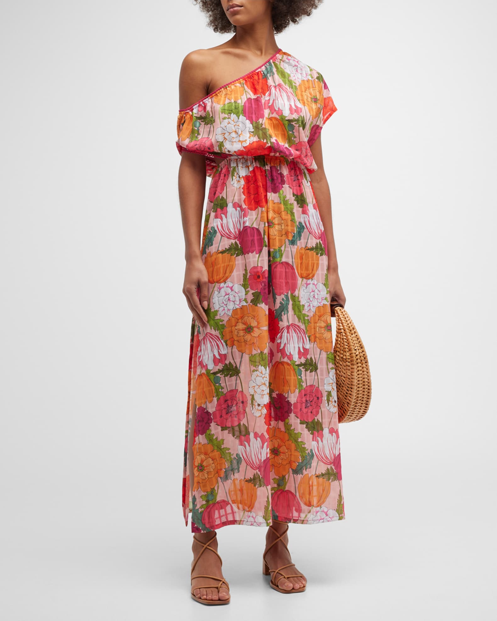 Trina Turk Sunny Bloom One-Shoulder Maxi Dress | Neiman Marcus