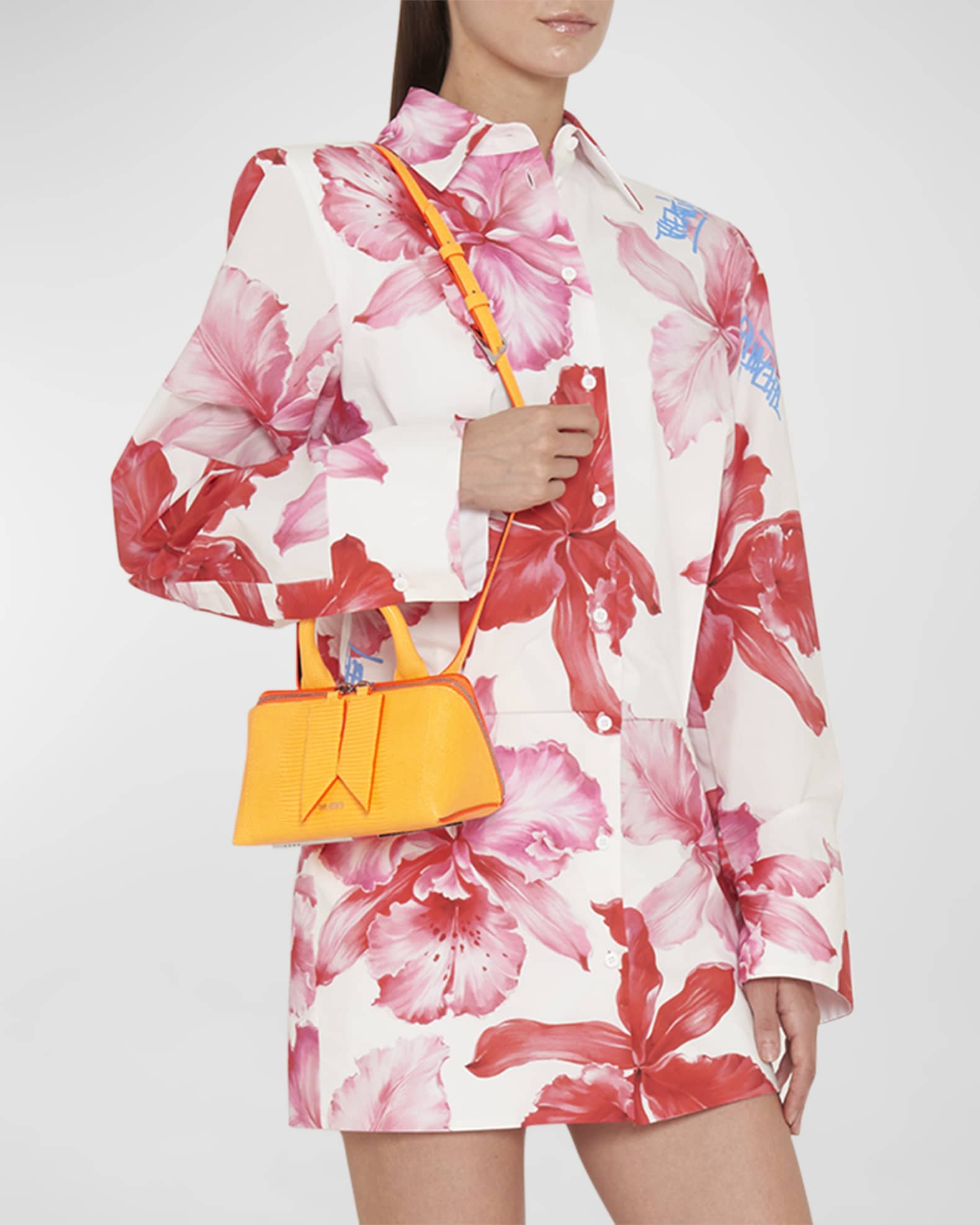 The Attico Friday Lizard-Embossed Crossbody Bag | Neiman Marcus