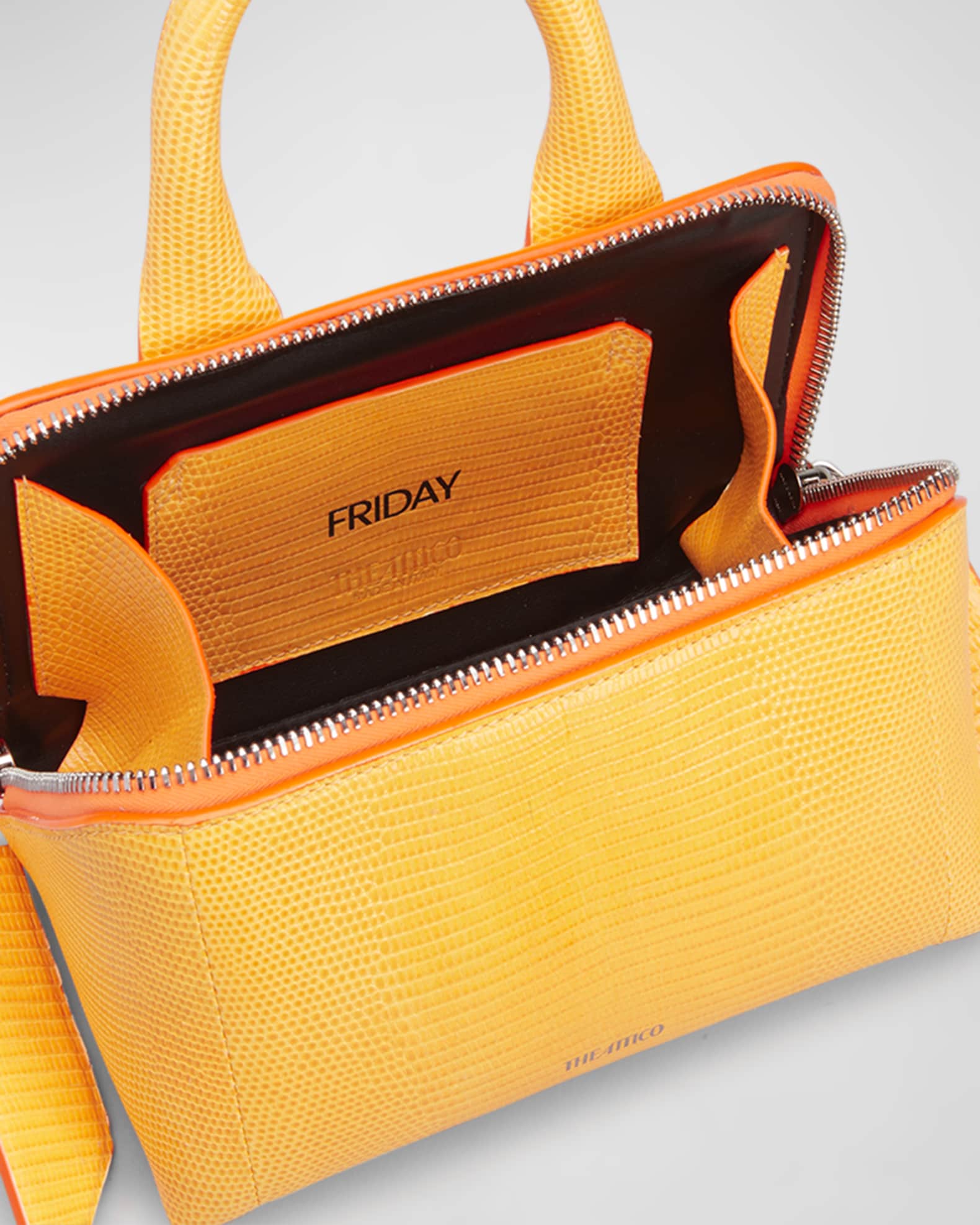 The Attico Friday Lizard-Embossed Crossbody Bag | Neiman Marcus