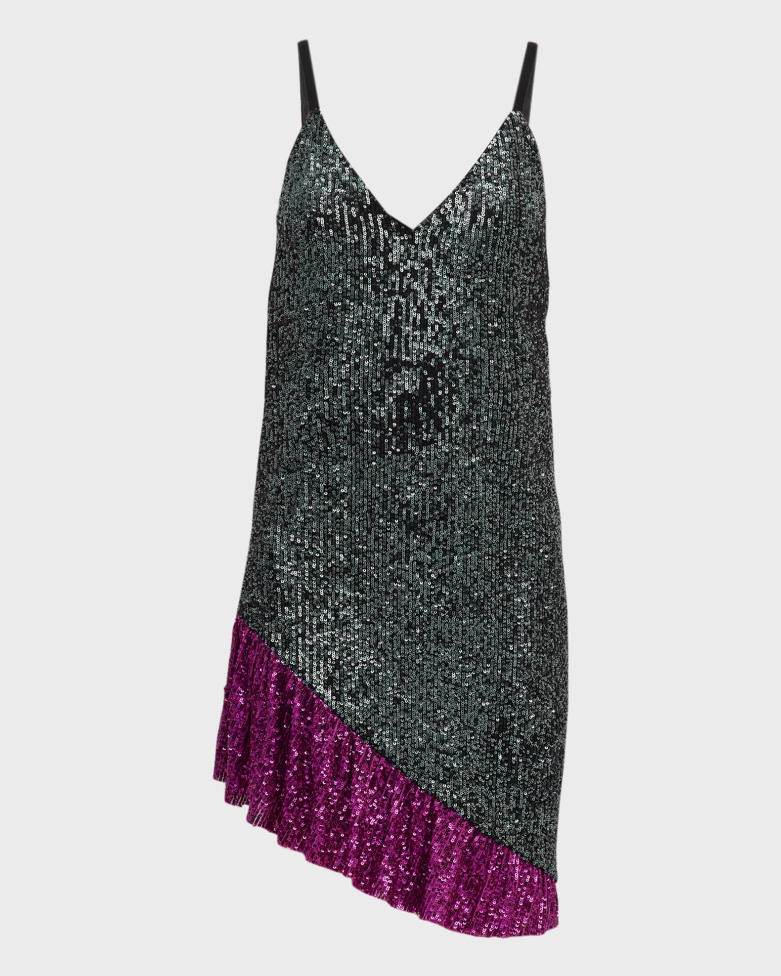 One33 Social Colorblock Sequin Halter Mini Dress | Neiman Marcus