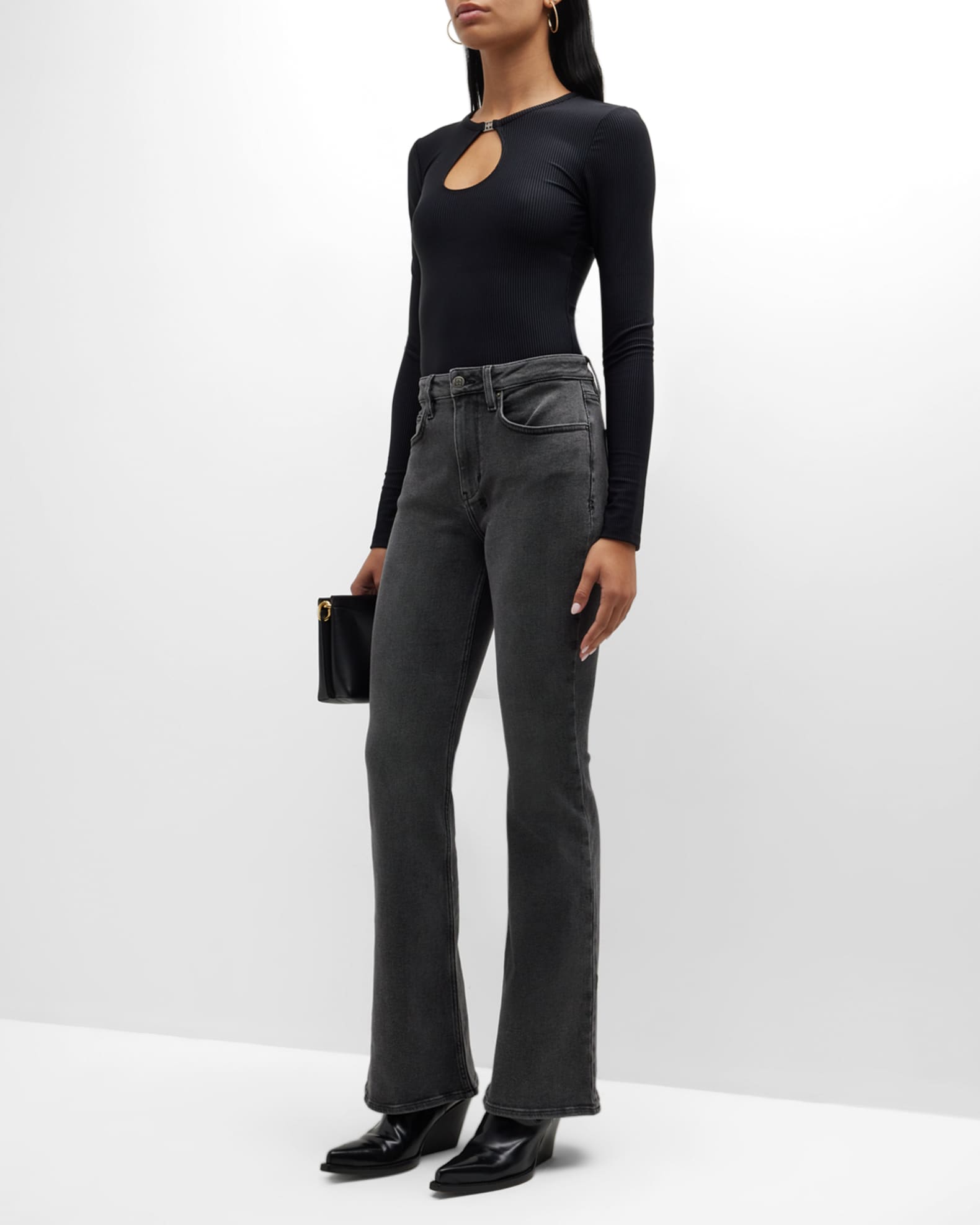 Ksubi Charmed Long Sleeve Keyhole Cut-Out Top | Neiman Marcus