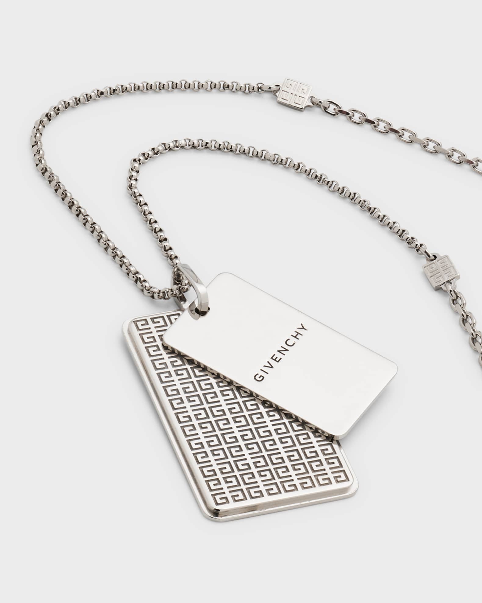 Givenchy Men's 4G Double Tag Necklace | Neiman Marcus