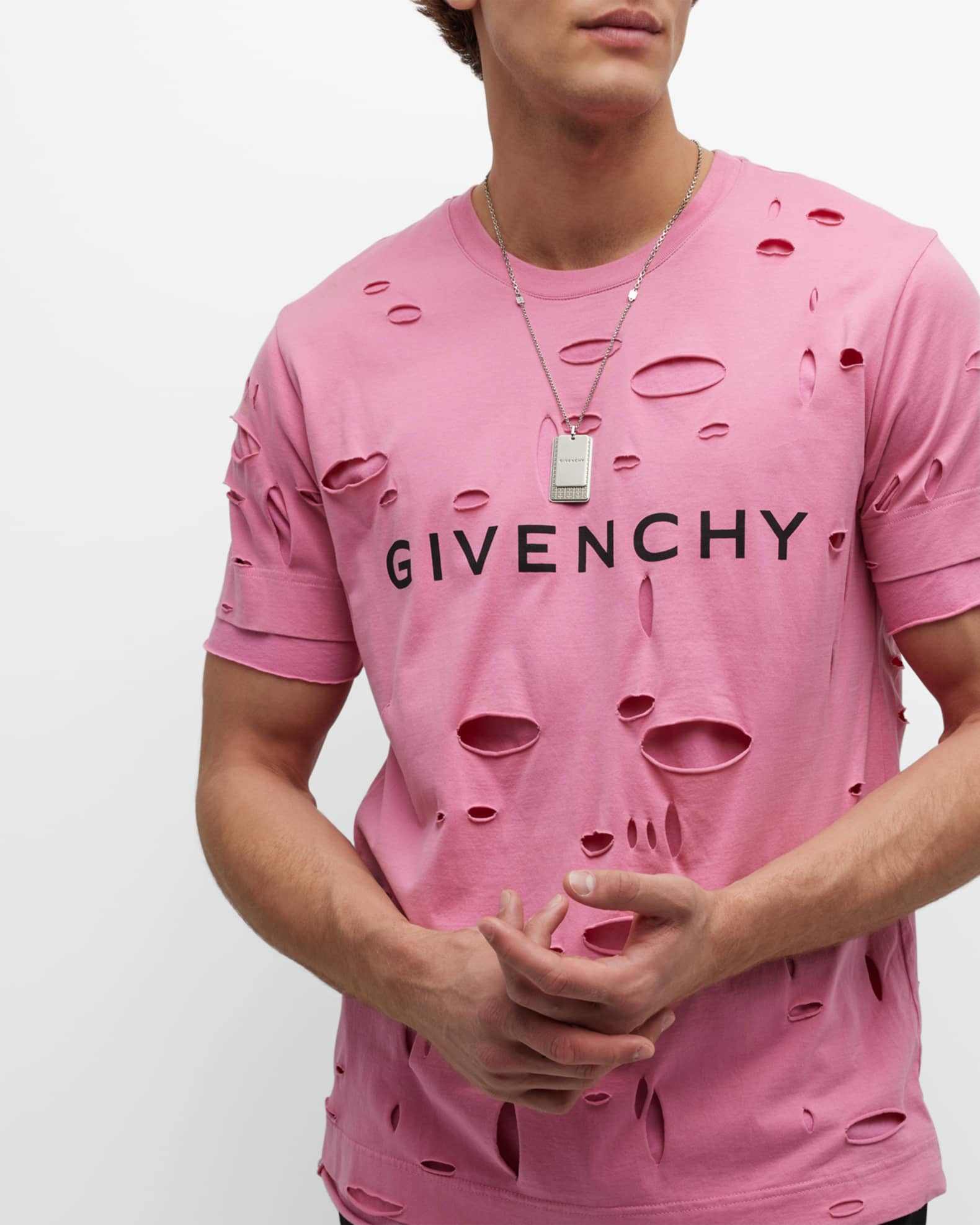 Givenchy Men's 4G Double Tag Necklace | Neiman Marcus