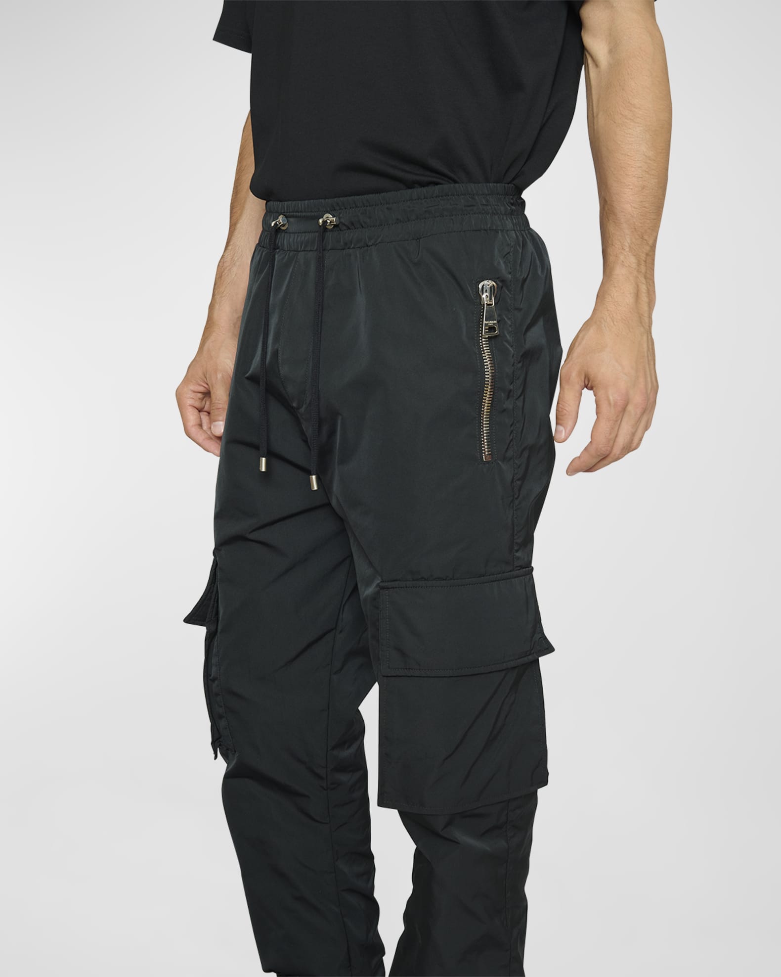 Balmain Men's Taffeta Cargo Pants | Neiman Marcus