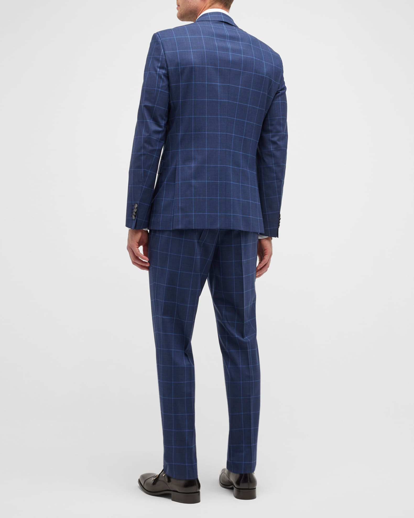BOSS Men's Windowpane Stretch-Wool Suit | Neiman Marcus