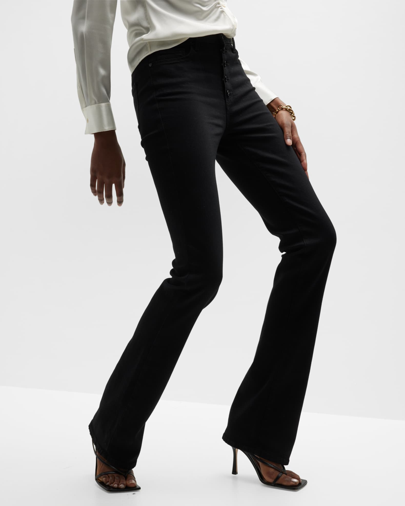PAIGE Manhattan High Rise Slim Bootcut Jeans | Neiman Marcus