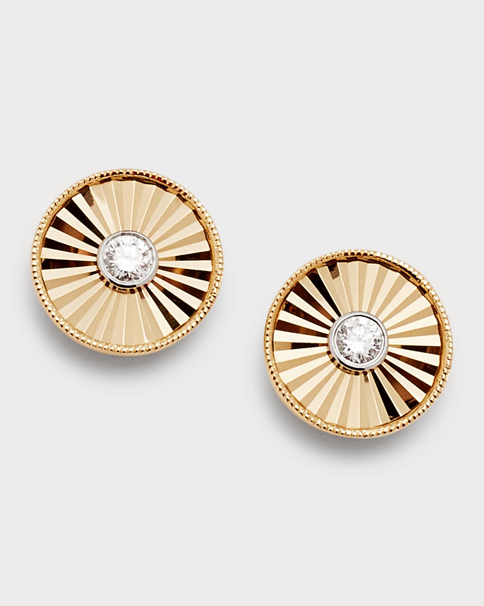 Frederic Sage 18K Bella Round Diamond Stud Earrings | Neiman Marcus
