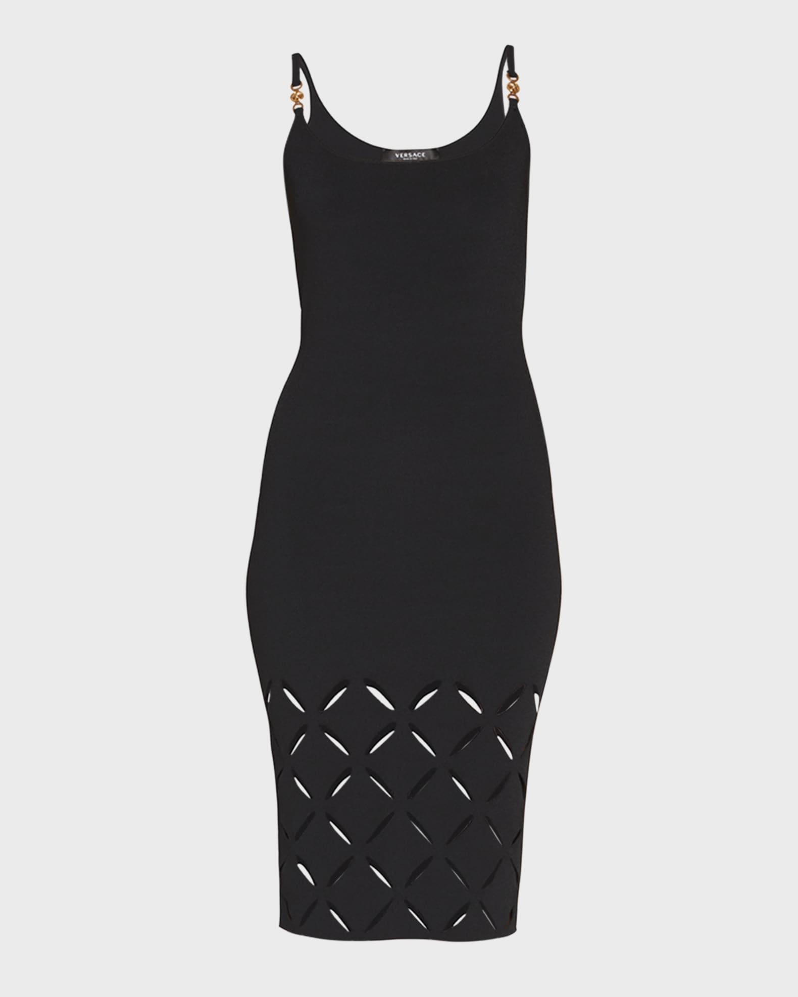 Versace Slashed Body-Con Knit Midi Dress | Neiman Marcus