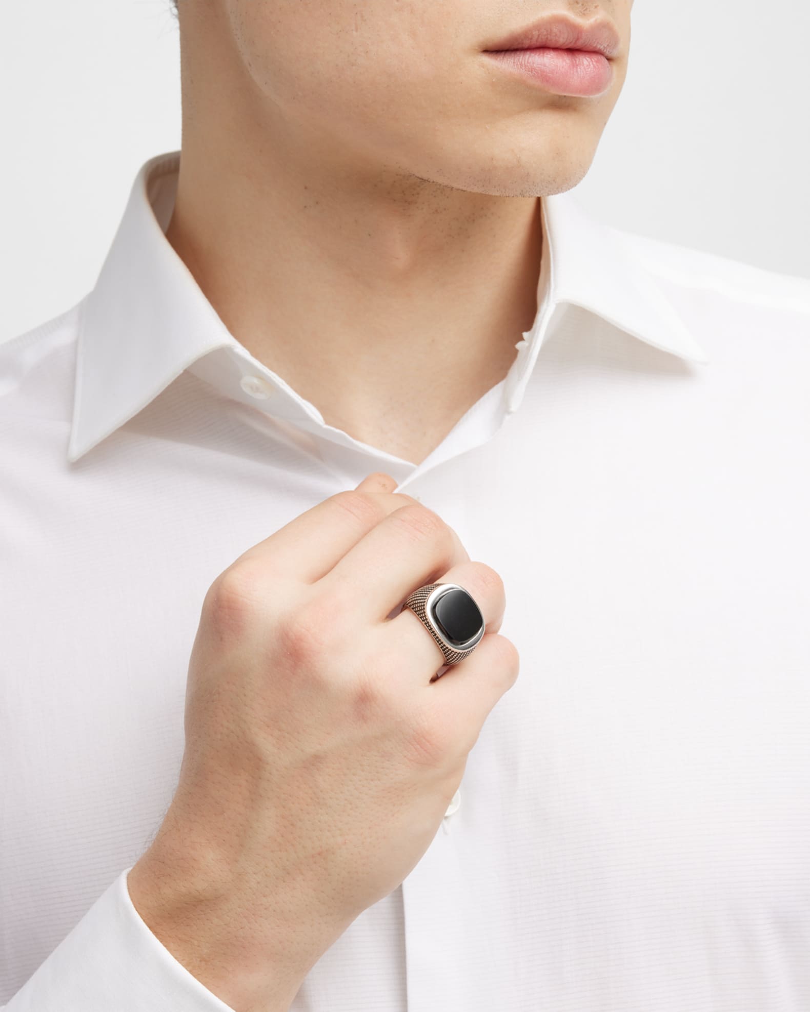Jan Leslie Men's Black Onyx Signet Ring | Neiman Marcus