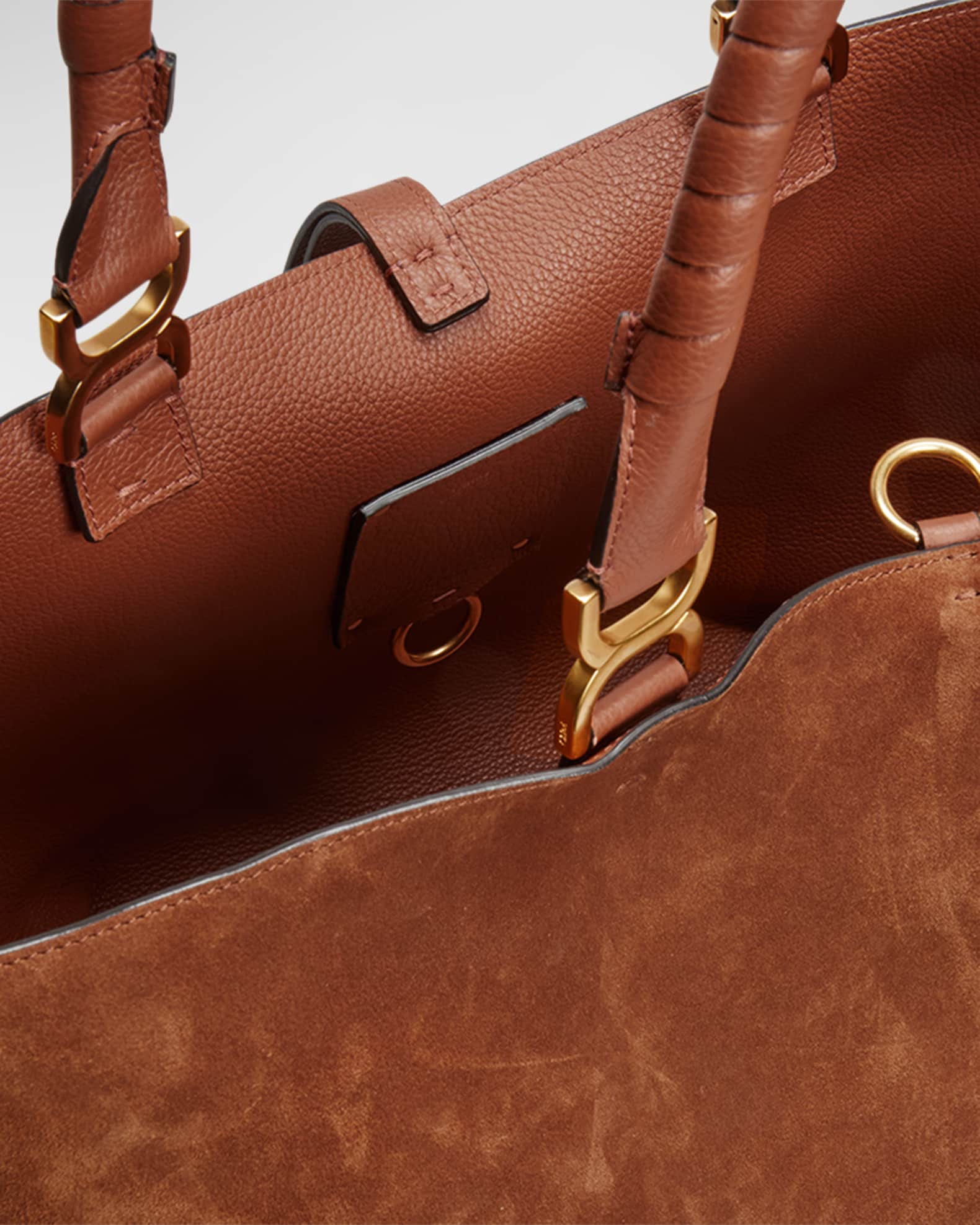 Chloe Marcie Large Suede Tote Bag | Neiman Marcus